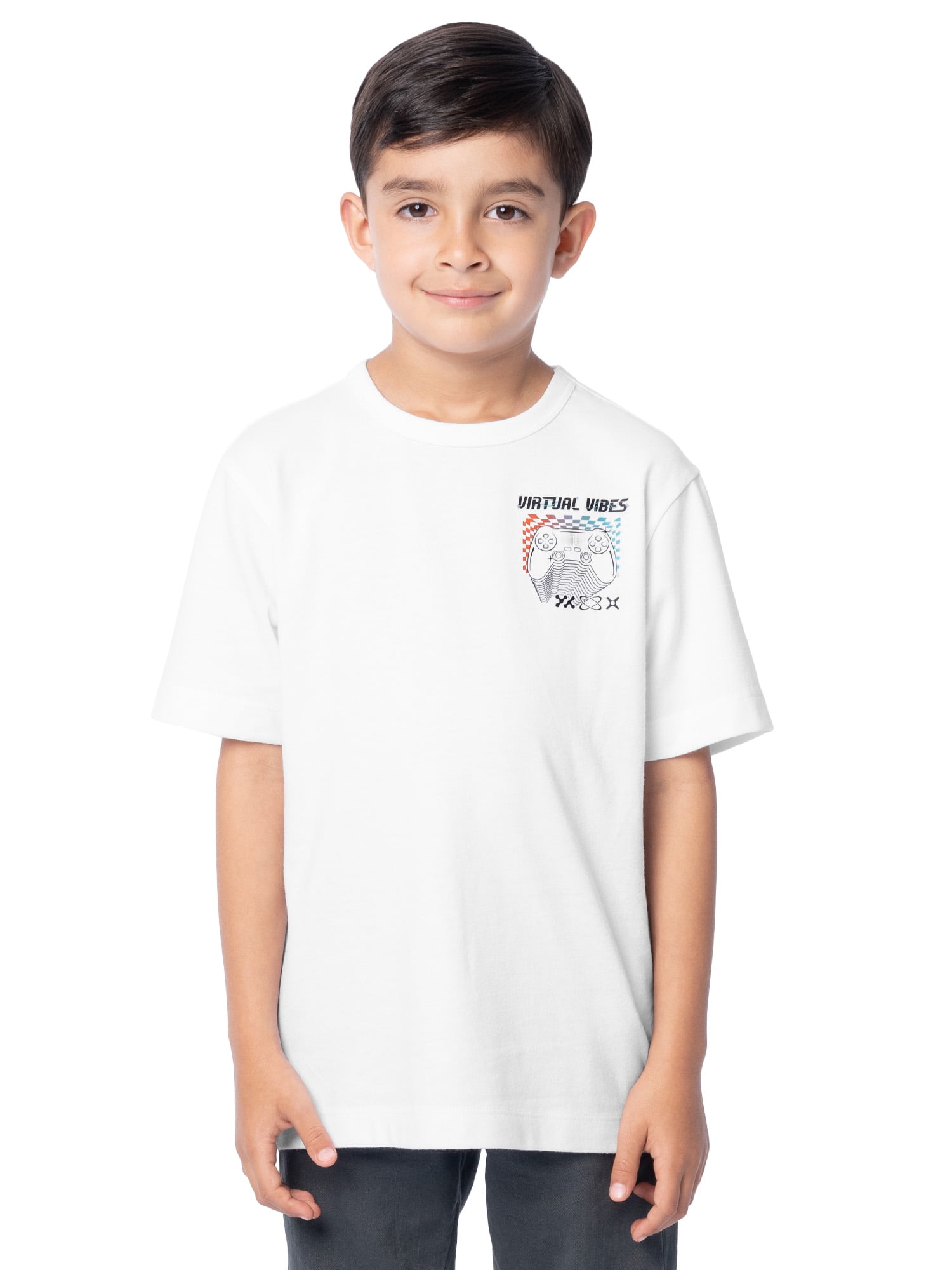 Wonder Nation Boys Short Sleeve Elevated Graphic T-Shirt, Sizes 4-18 ...