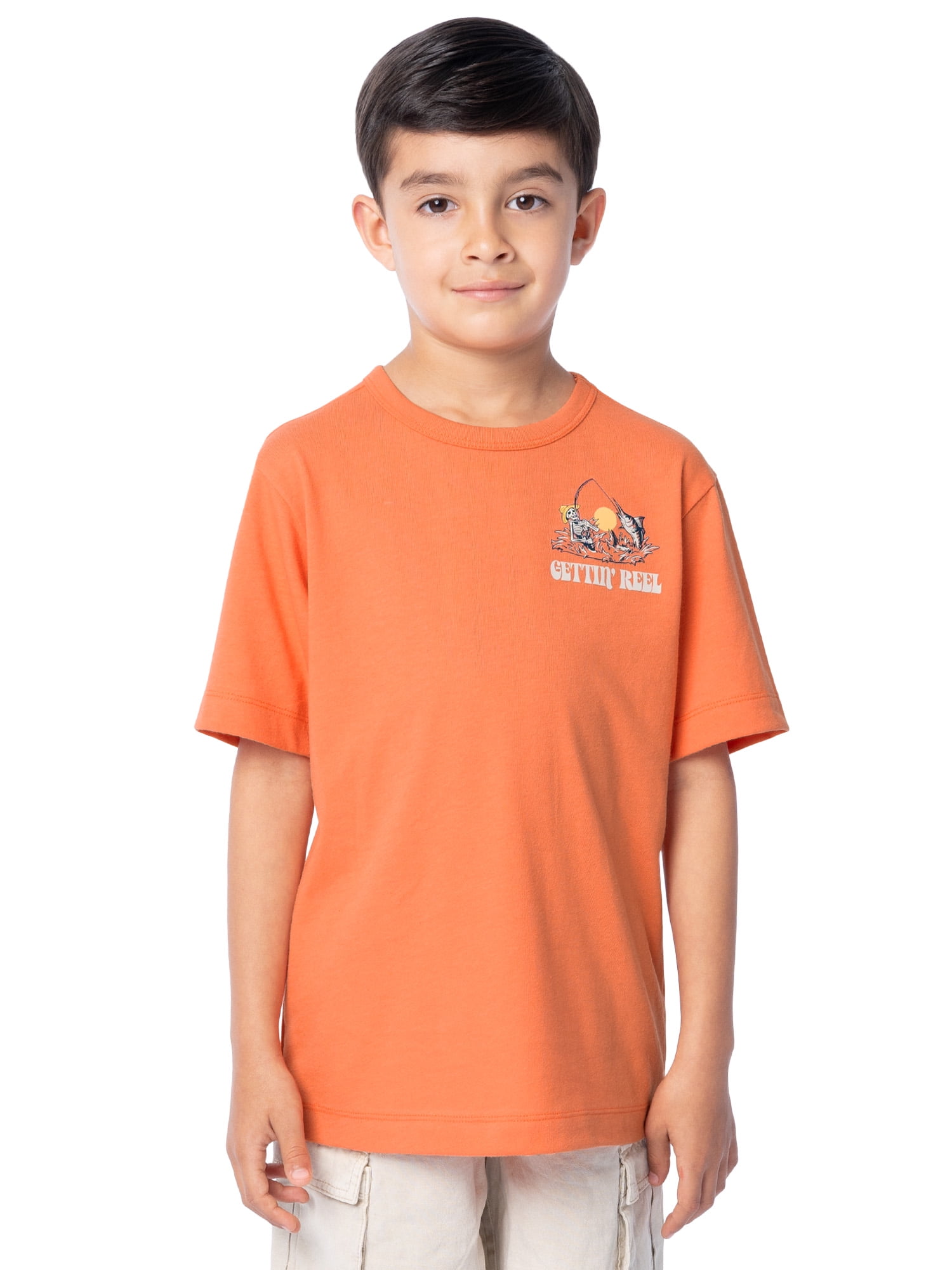 Wonder Nation Boys Short Sleeve Elevated Graphic T-Shirt, Sizes 4-18 ...