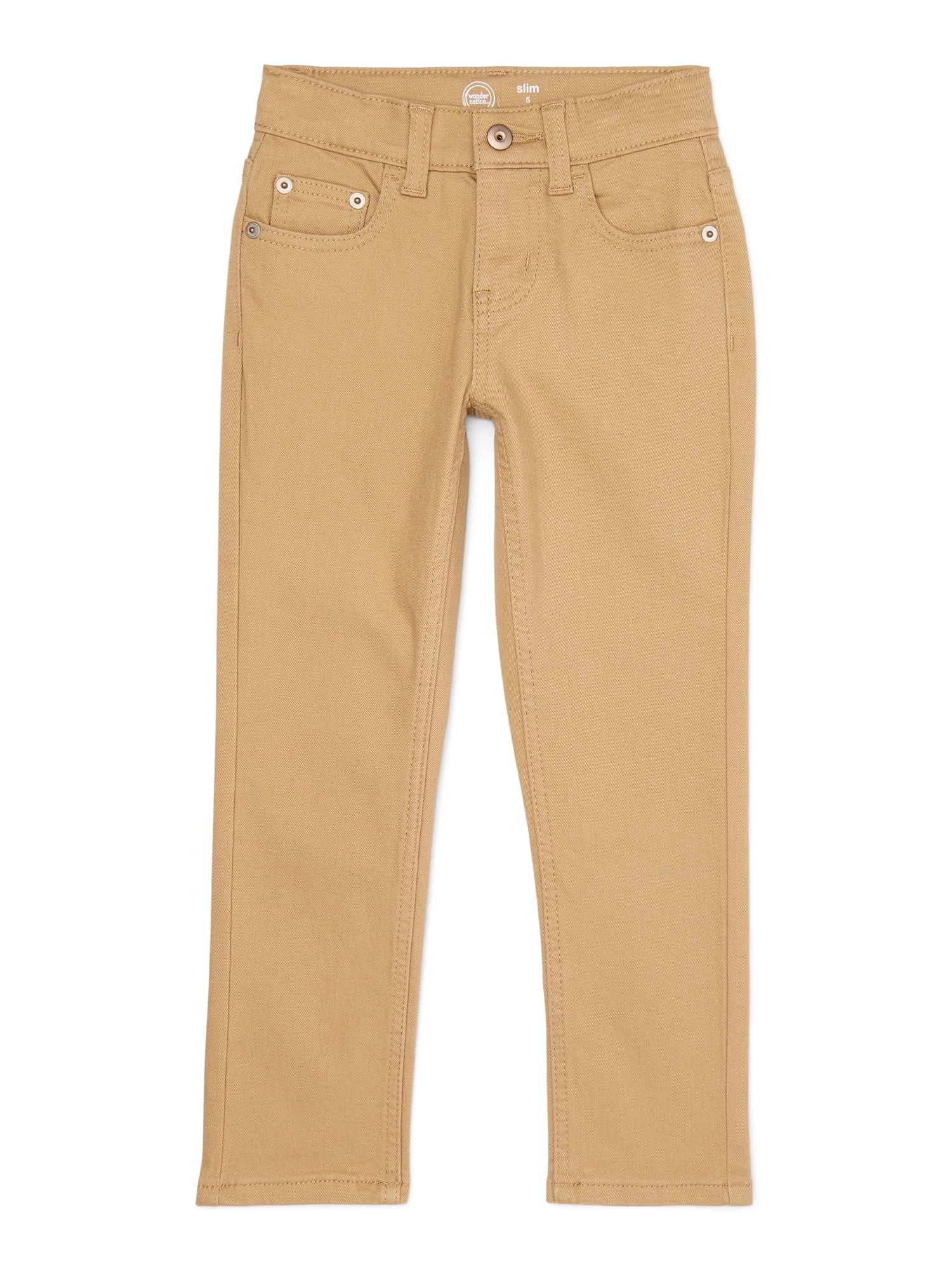 Wonder Nation Slim Denim Jeans for Boys Sizes 4-18 with Adjustable ...