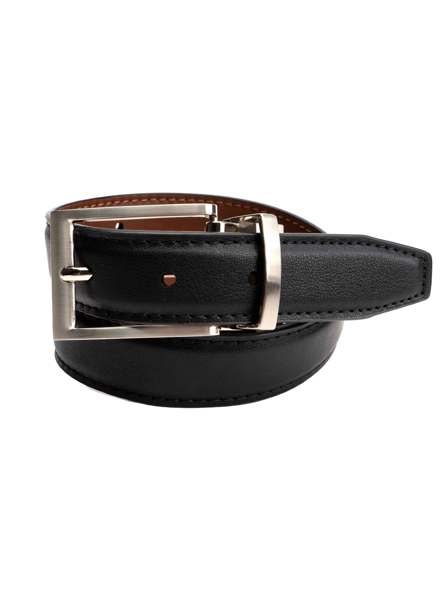 Wonder Nation Boys 28MM Twist Reversible Belt, Black/Cognac, Size S-L ...