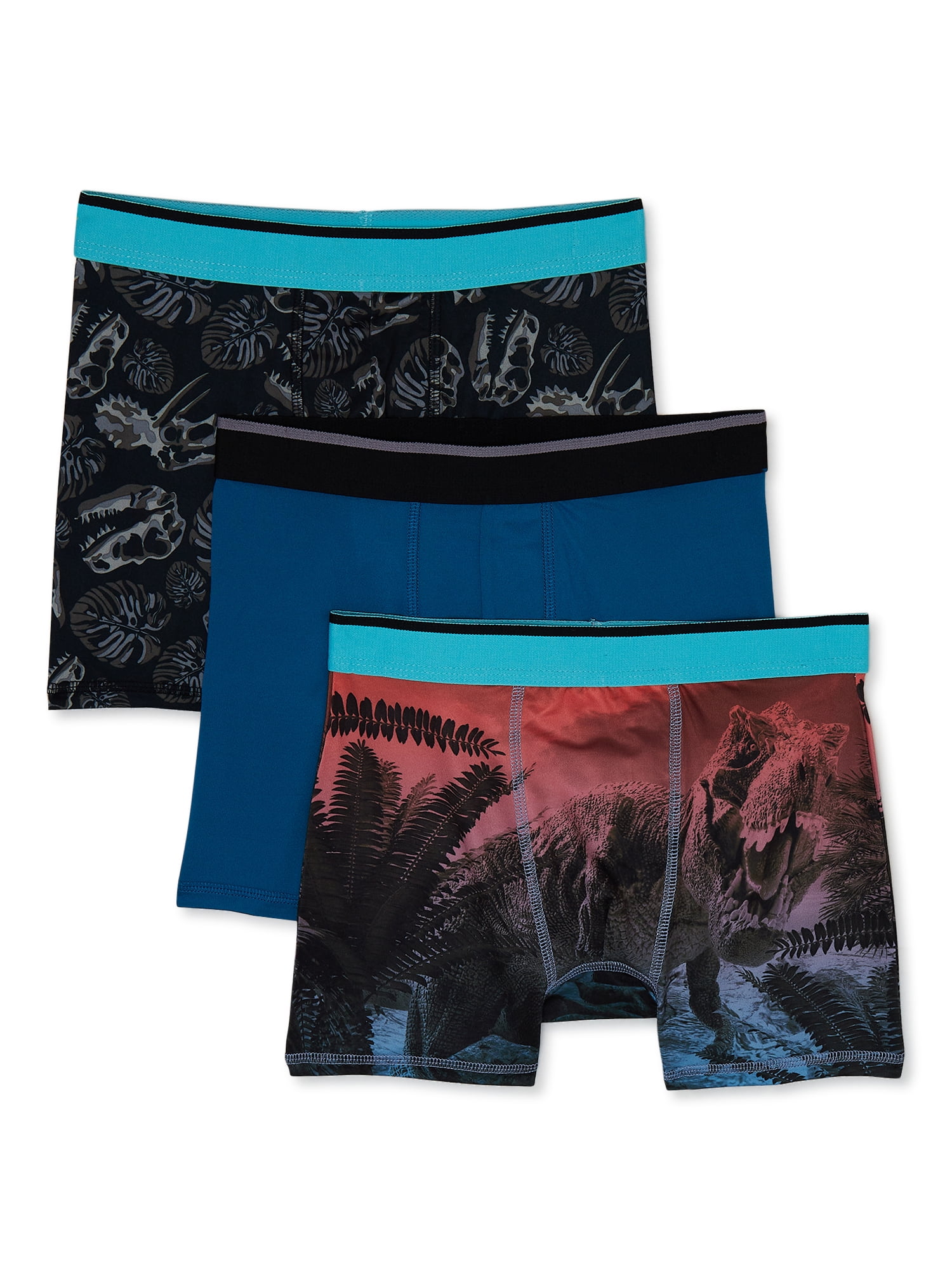 Wonder Nation Boys Boxer Brief Dinosaur Underwear, 3-Pack, Sizes S-XL ...