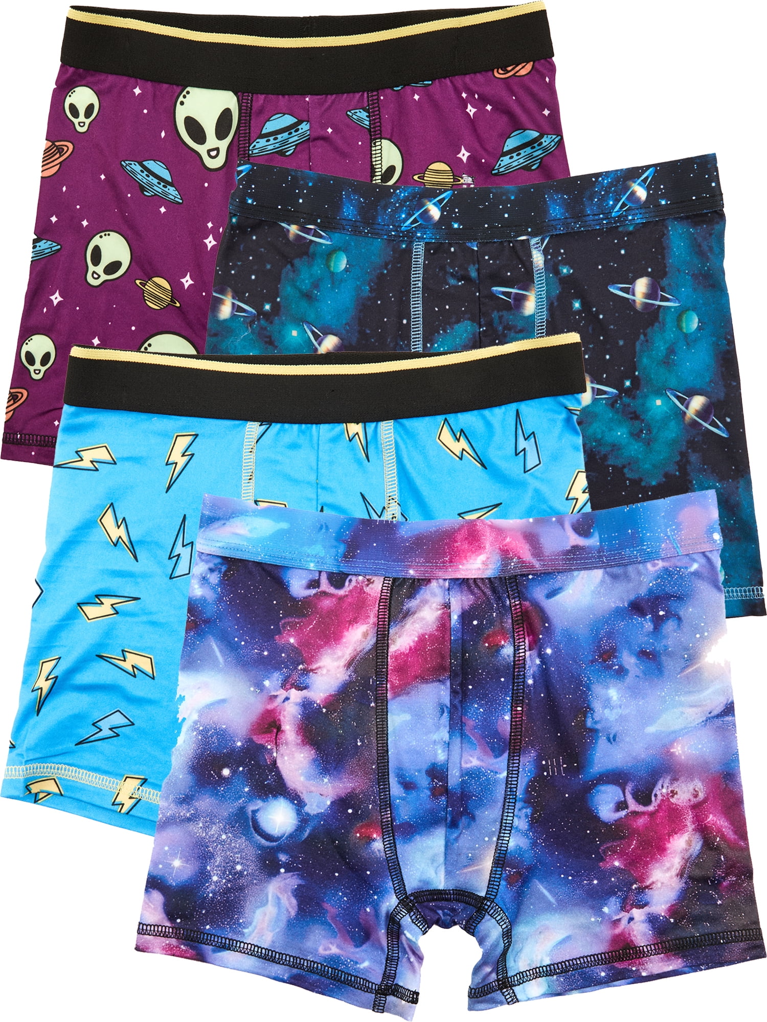 Wonder Nation Boys Boxer Brief Underwear 4-Pack Allover Prints Sizes S ...