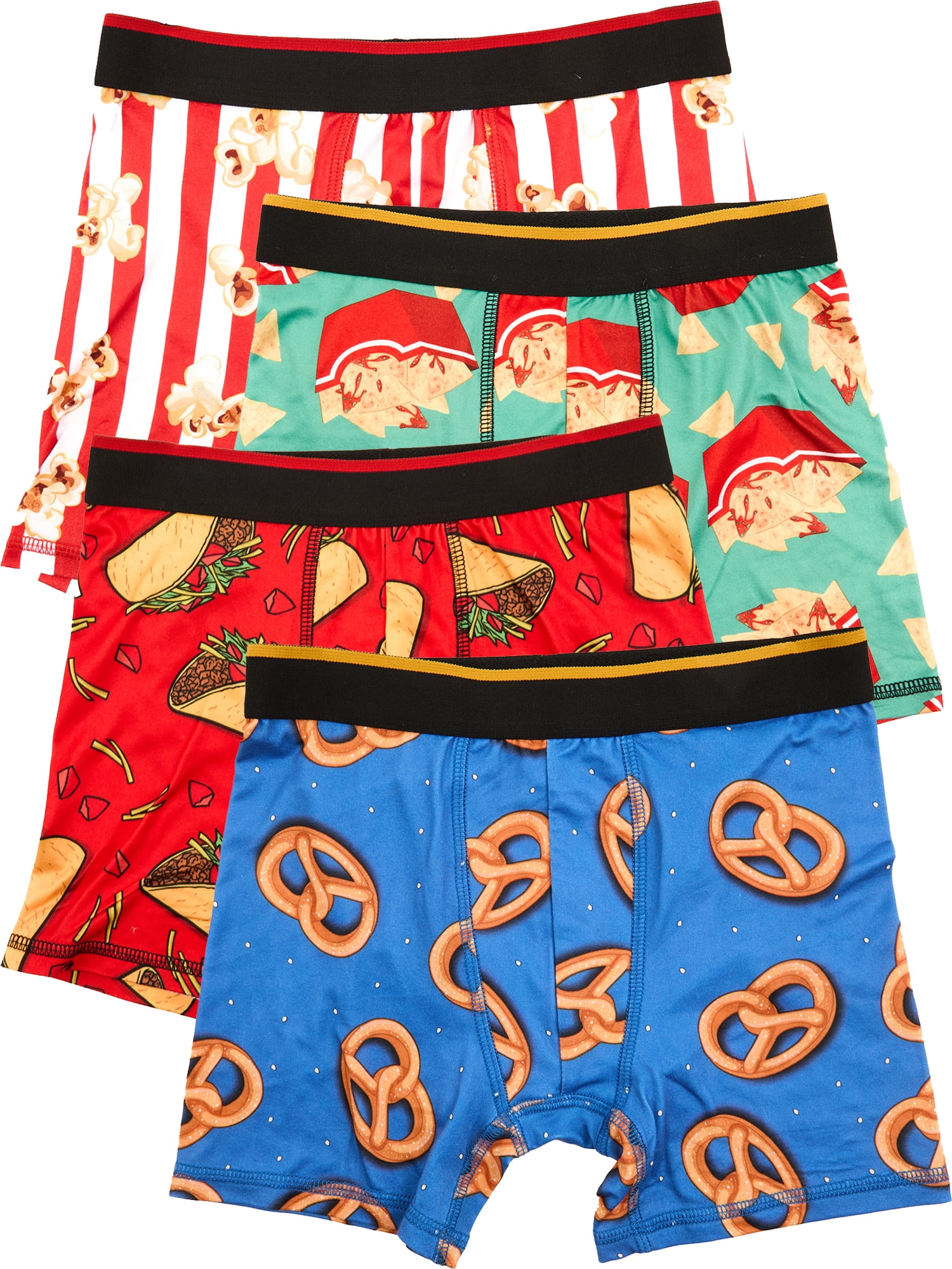 Wonder Nation Boys Boxer Brief Snack Pack 4-Pack Sizes S XL Allover ...