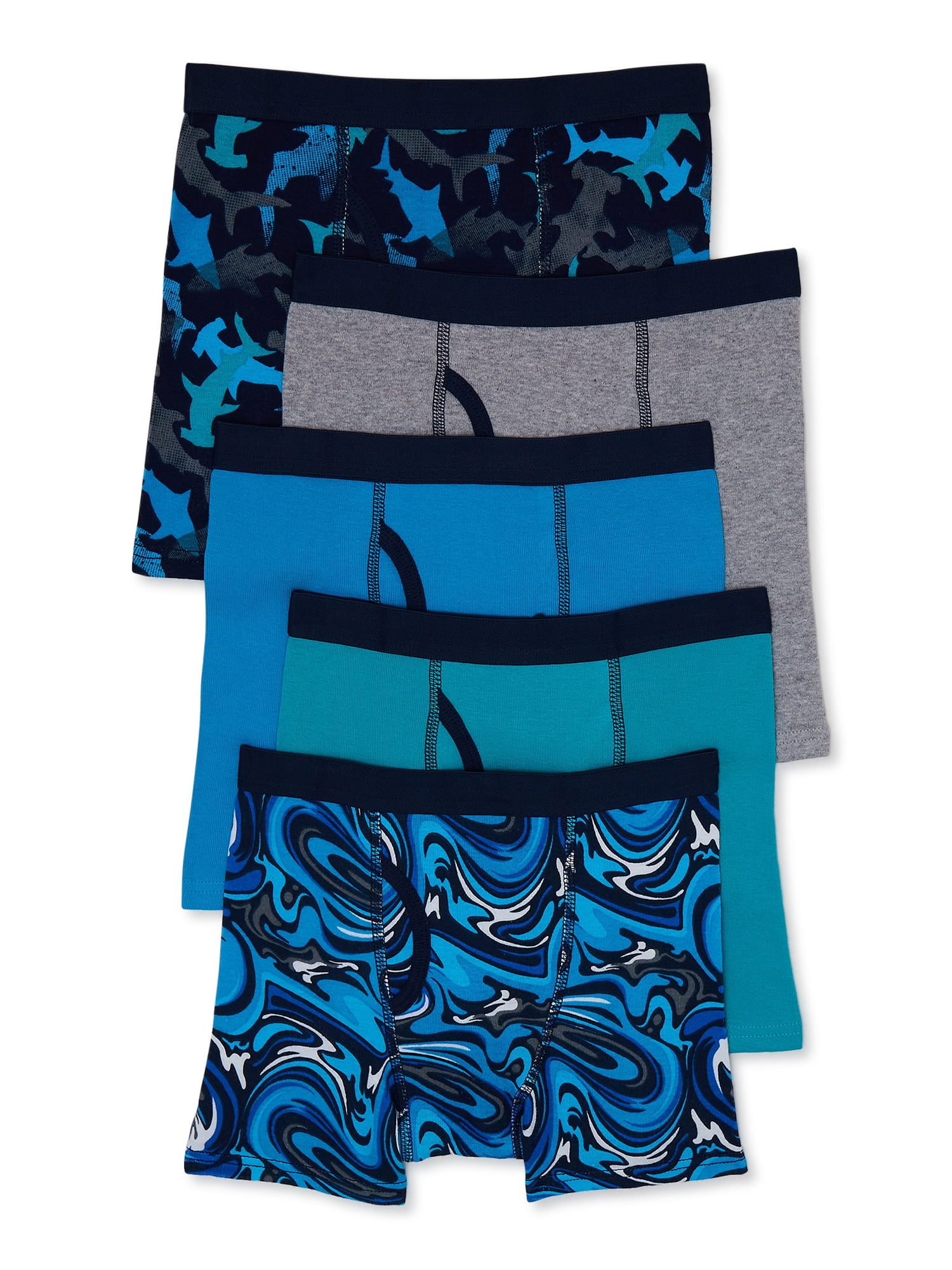 Wonder Nation Boys Cotton Boxer Brief Underwear, 5-Pack, Sizes S-XL ...