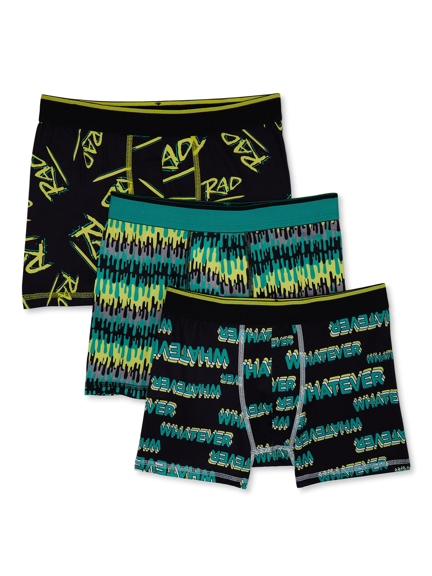 Wonder Nation Boys Boxer Brief Verbiage Underwear, 3-Pack, Sizes S-XL ...