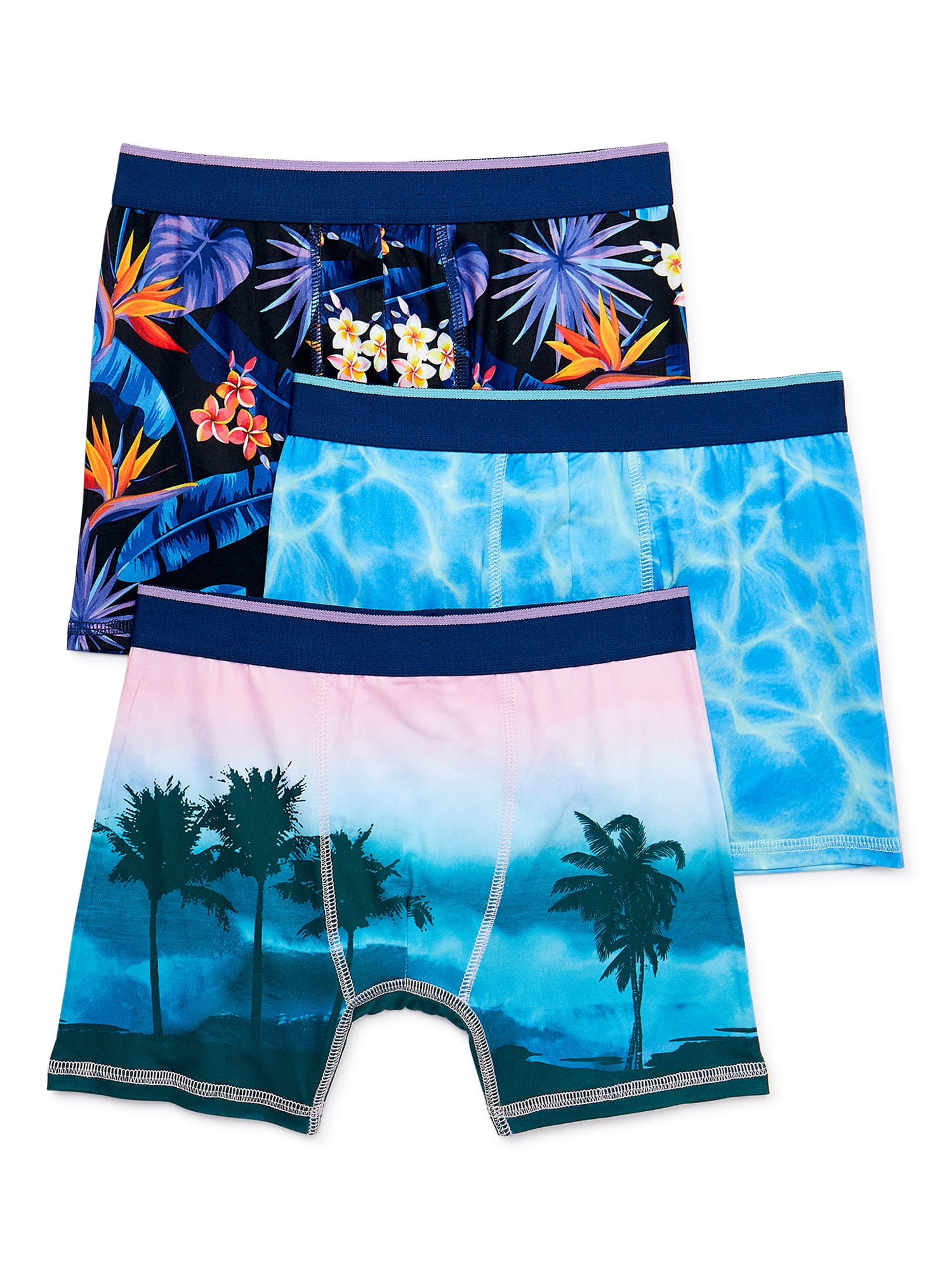 Wonder Nation Boys Tropical Boxer Briefs 3-Pack, Sizes S-XL ...