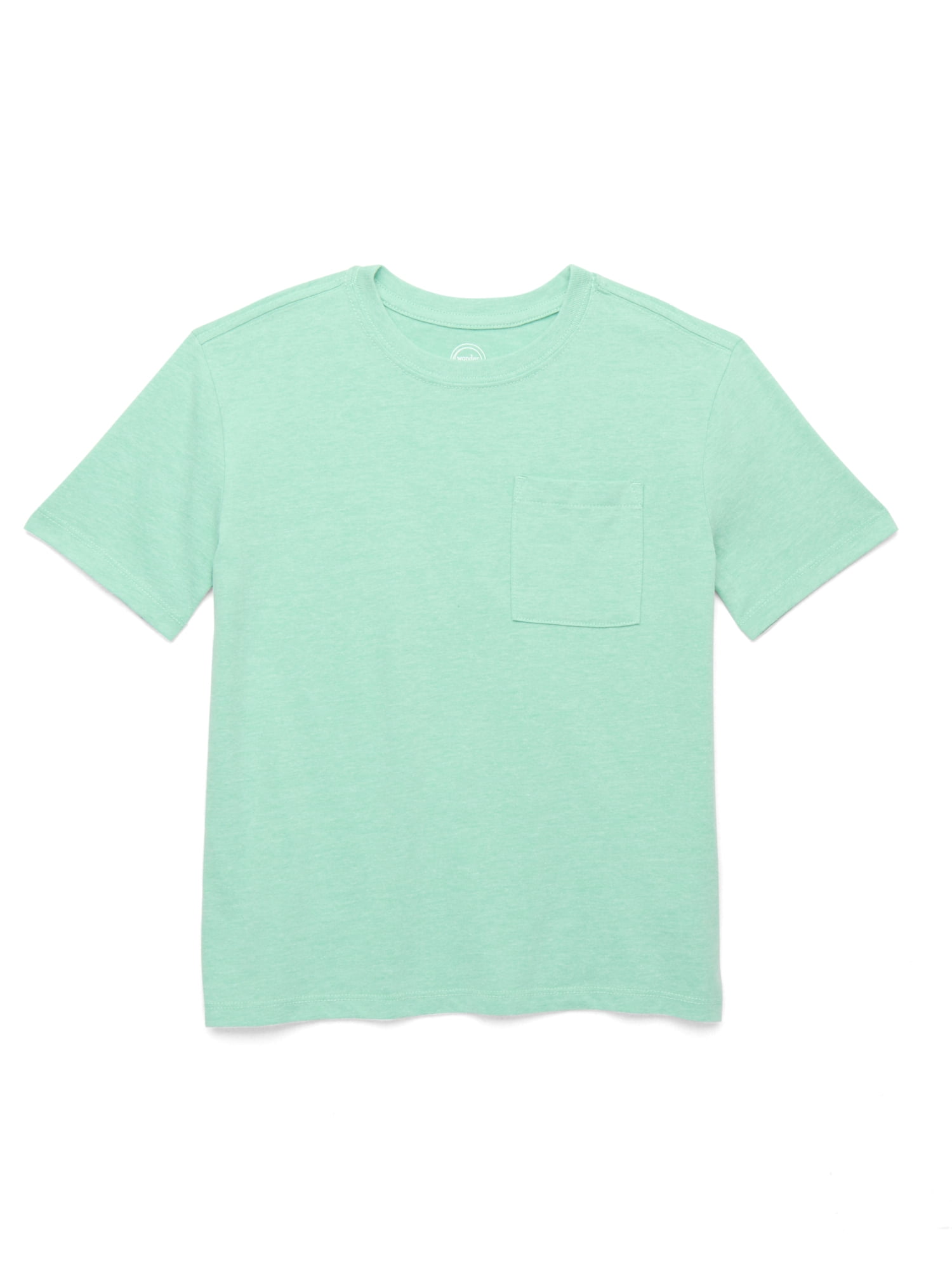 Wonder Nation Boys Chest Pocket Tee Short Sleeves Heather Cotton Blend ...
