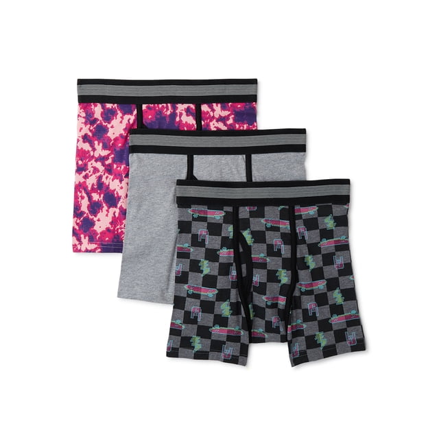 Wonder Nation Boys Comfort Stretch Tag Free Boxer Briefs, 3-Pack ...