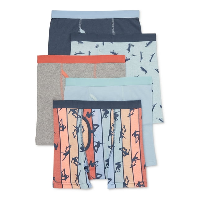 Wonder Nation Boys Cotton Boxer Brief Underwear, 5-Pack, Sizes S-XL ...