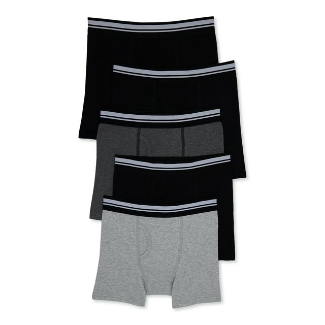 Wonder Nation Boys Cotton-Stretch Boxer Briefs, 5-Pack, Sizes S-XL ...