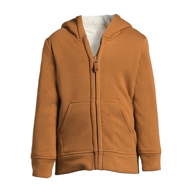 Wonder Nation Boys’ Faux Shearling Hoodie Jacket, Sizes 4-18 Husky ...