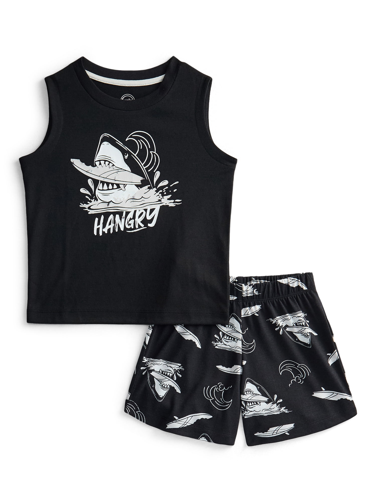 Wonder Nation Boys Graphic Tank Top and Shorts Sleep Set, 2-Piece ...