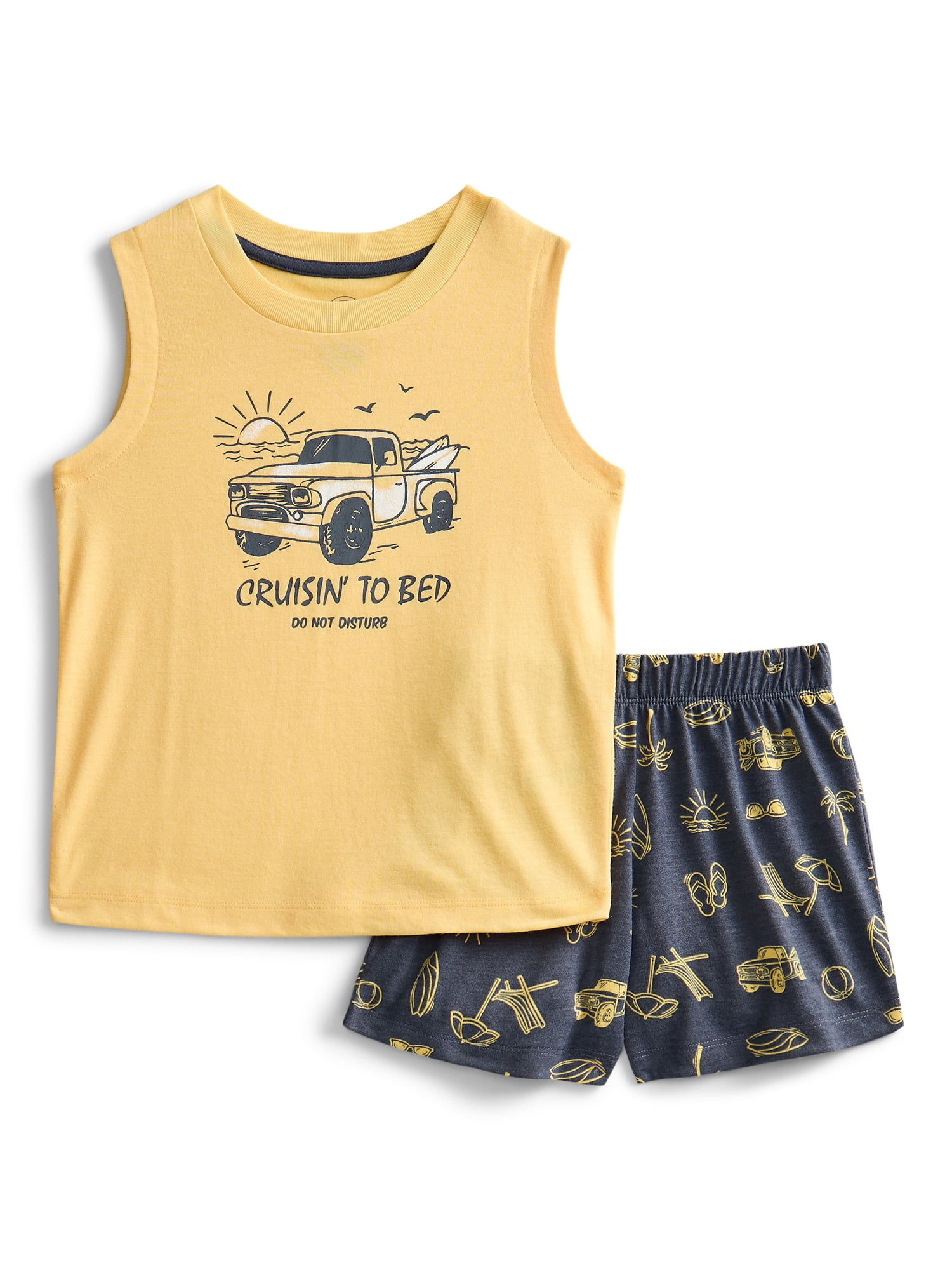 Wonder Nation Boys Graphic Tank Top and Shorts Sleep Set, 2-Piece ...