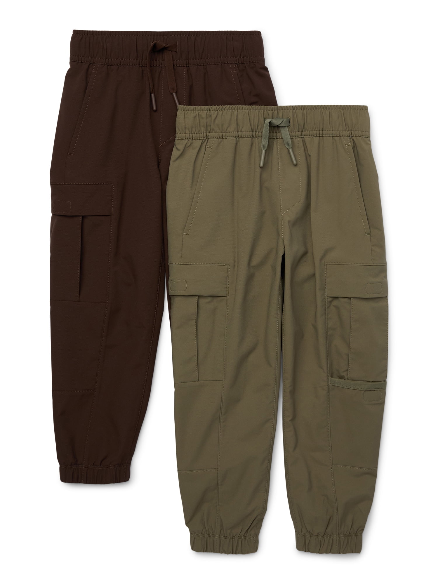 Wonder Nation Boys Hybrid Cargo Joggers, 2-Pack, Sizes 4-18 & Husky ...