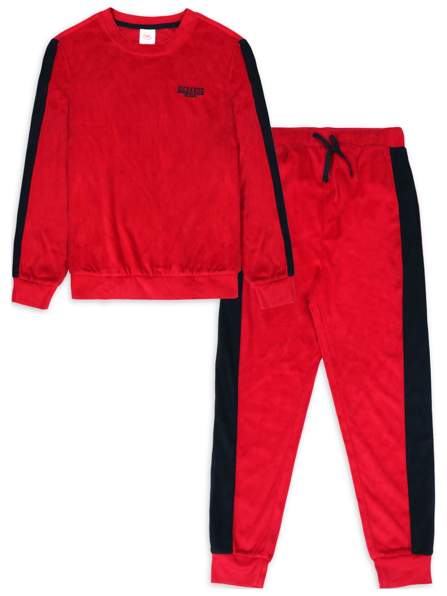 Wonder Nation Boys Long Sleeve Color Block Weekend Pajamas Pants Set, 2 ...