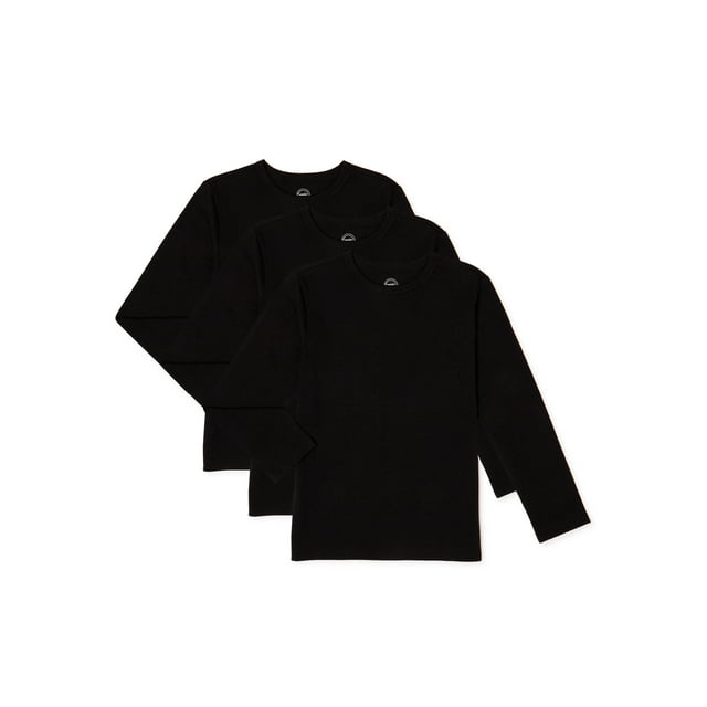 Wonder Nation Boys Long Sleeve Crewneck T-Shirt, 3 pack, Sizes 4-18 & Husky - Walmart.com