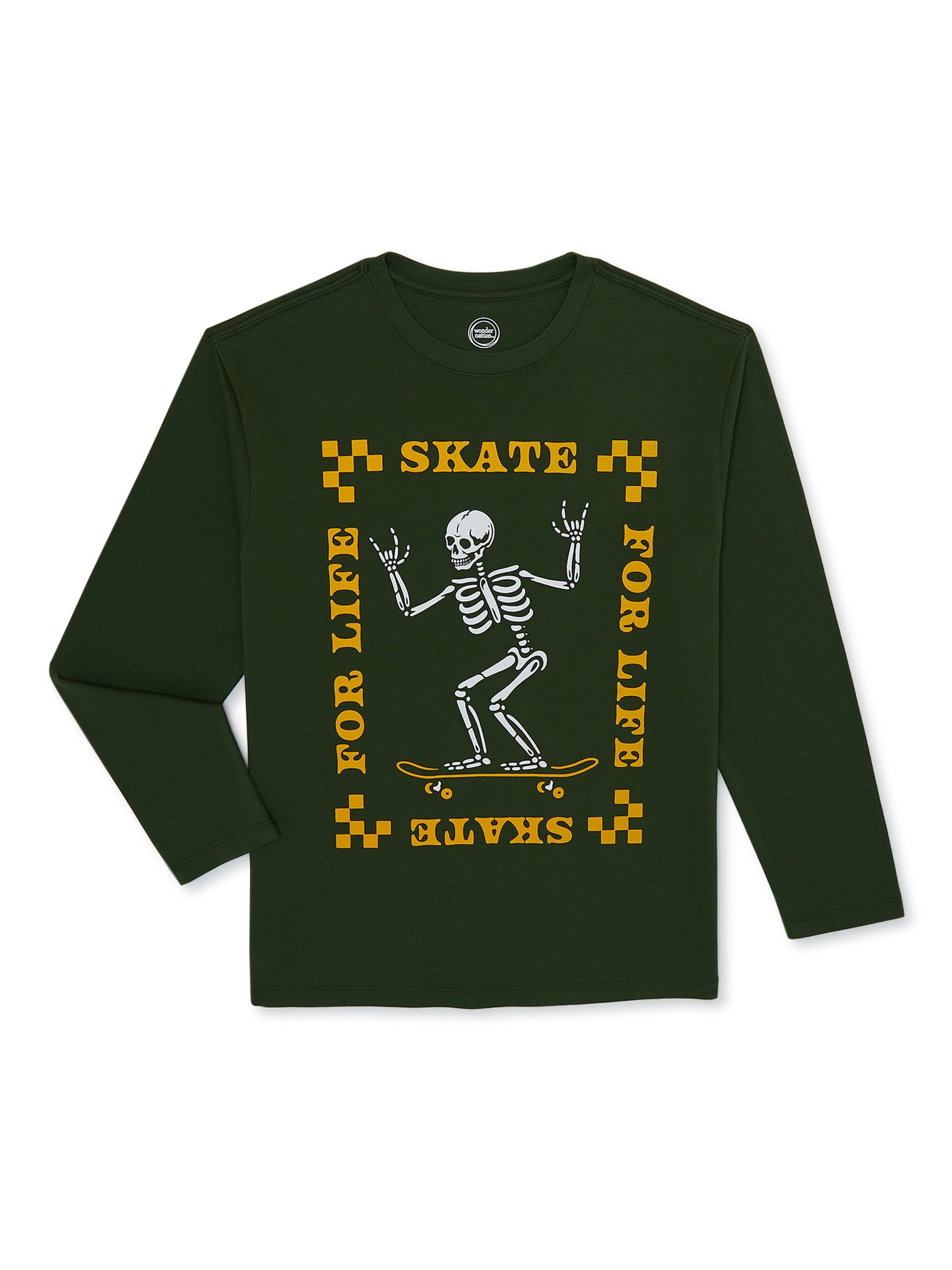 Wonder Nation Boys Long Sleeve Graphic T-Shirt, Sizes 4-18 & Husky - Walmart.com