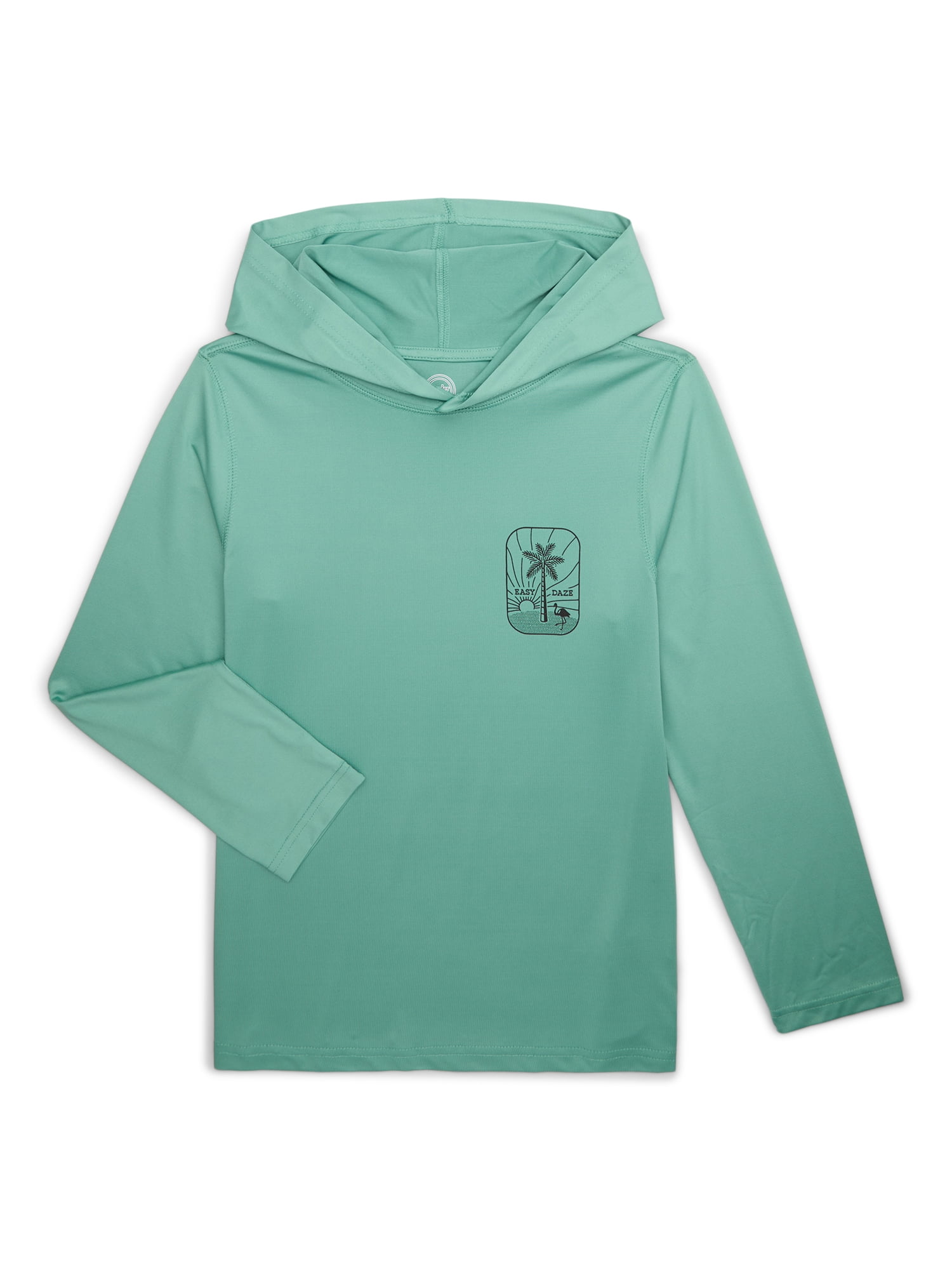 Wonder Nation Boys Long Sleeve Hooded Rash Guard with UPF 50+ for Sun ...