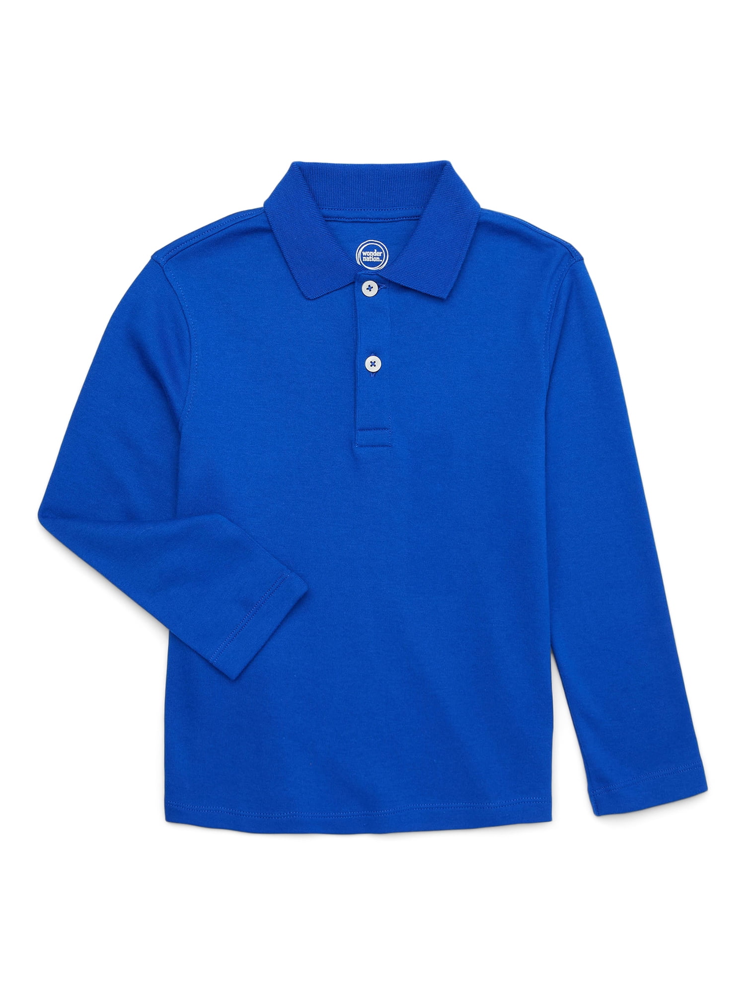 Wonder Nation Boys Long Sleeve Polo Shirt - Classic Style - Walmart.com