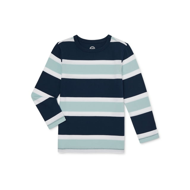 Wonder Nation Boys Long Sleeve Striped T-Shirt, Sizes 4-18 & Husky - Walmart.com