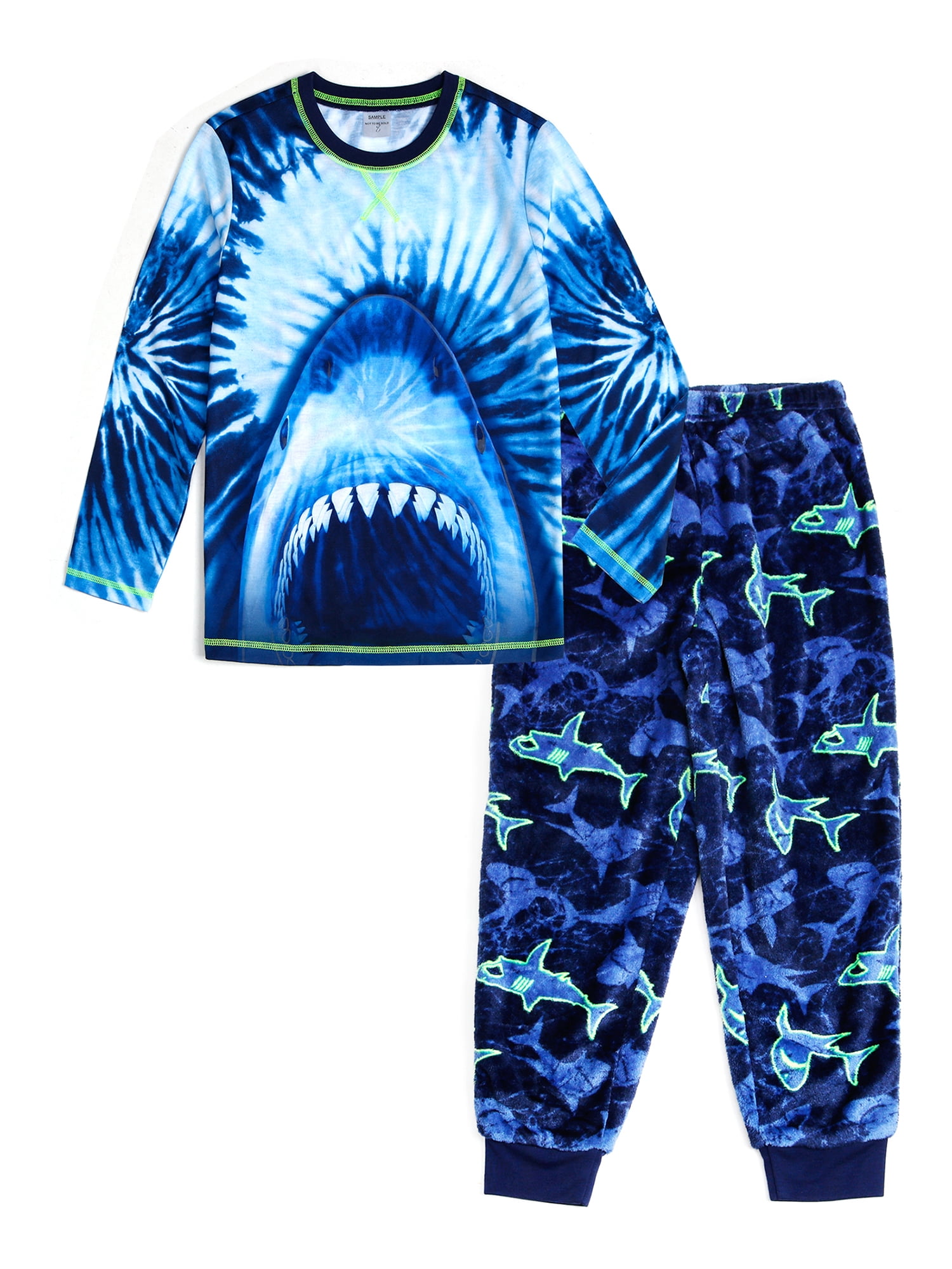 Wonder Nation Boys Long Sleeve Top and Pants Pajama Set, 2-Piece, Sizes ...