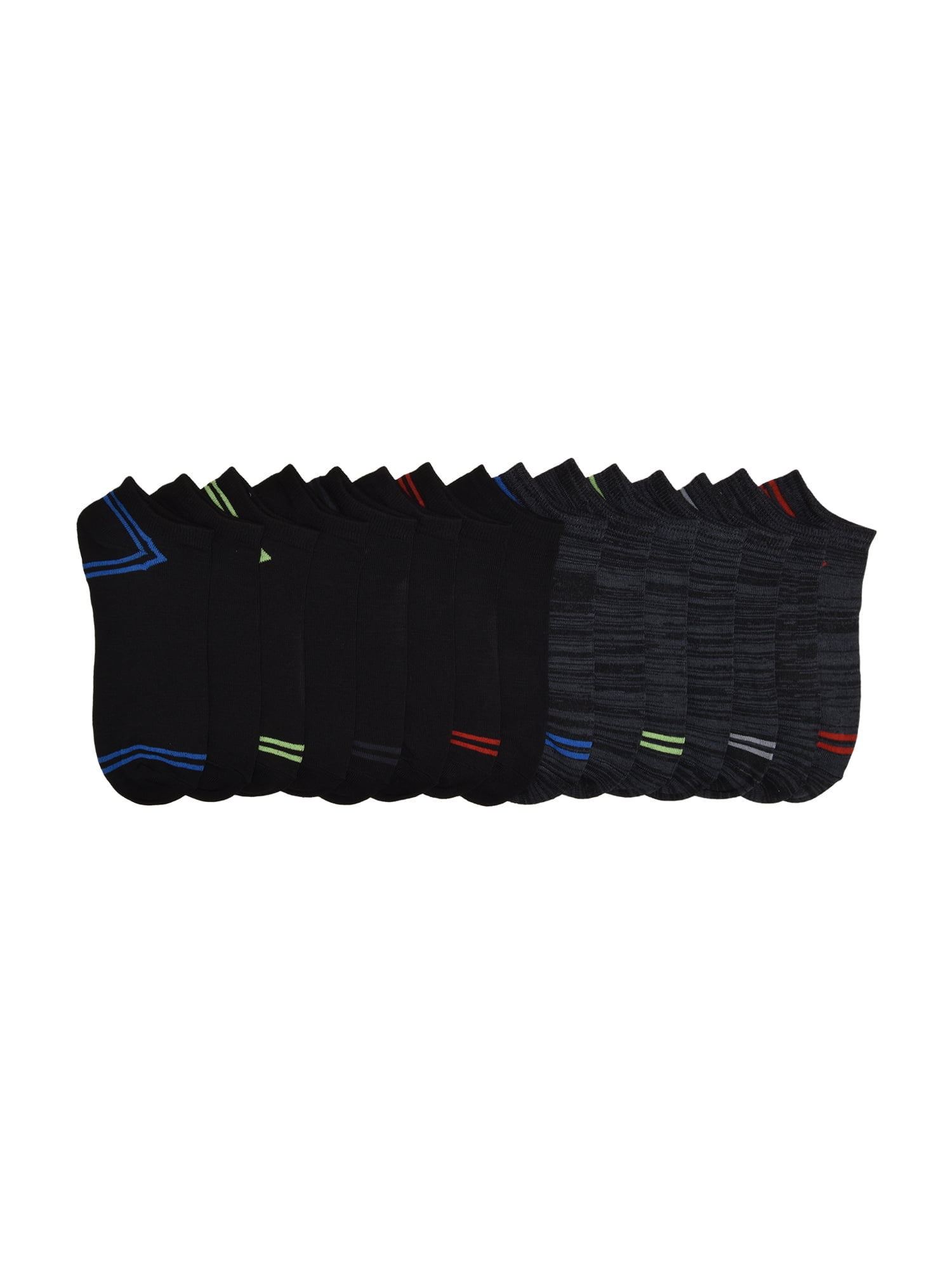 Wonder Nation Boys No-Show Socks with Stripes, 15-pack, Size Medium ...