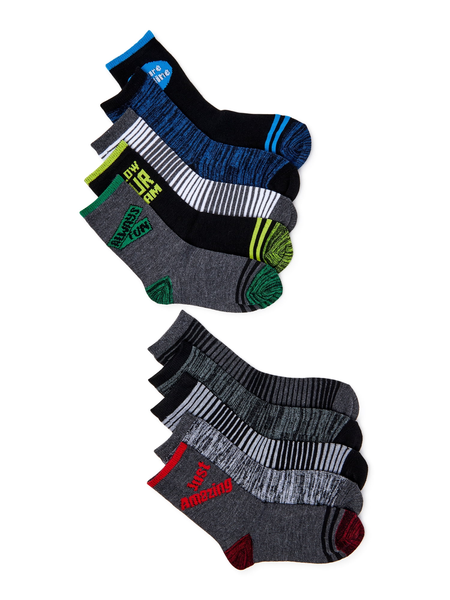 Wonder Nation Boys Novelty Crew Socks, 10-Pack, Sizes S-L - Walmart.com