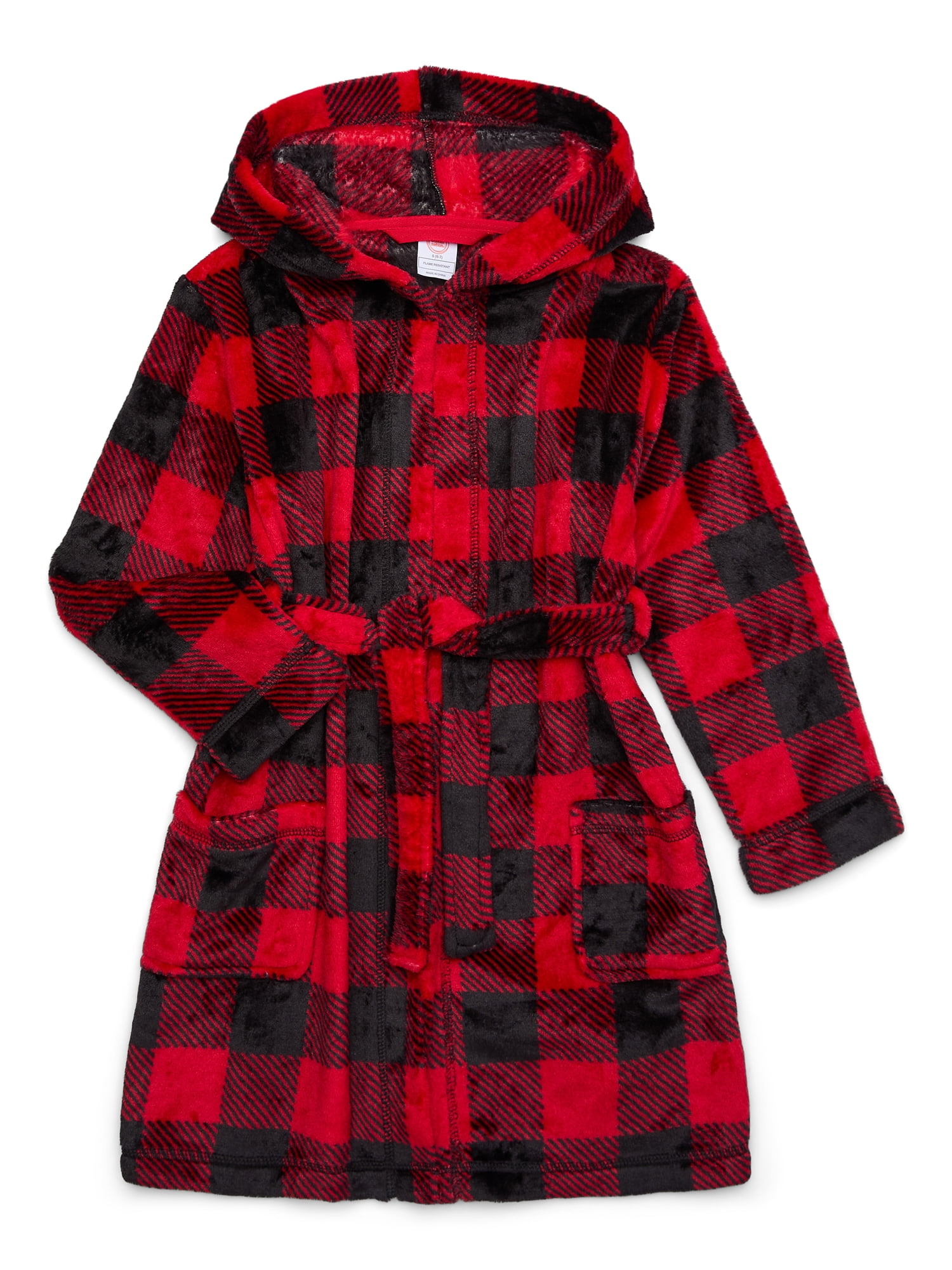 Wonder Nation Boys Plaid Robe, Sizes 4-18 & Husky, Plush Polyester ...