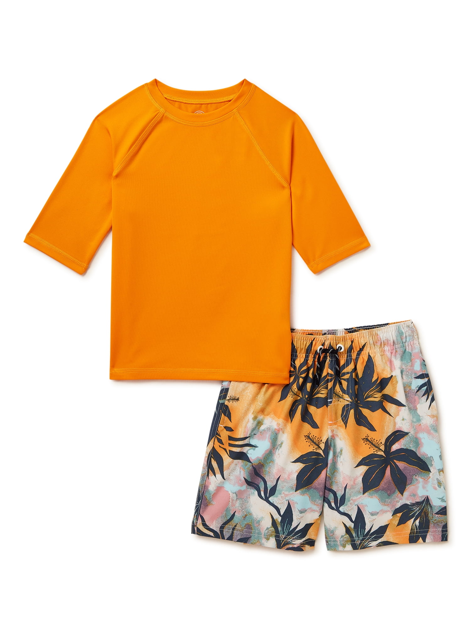 Wonder Nation Boys Quick Dry Rashguard and Swim Trunks Set, 2-Piece ...