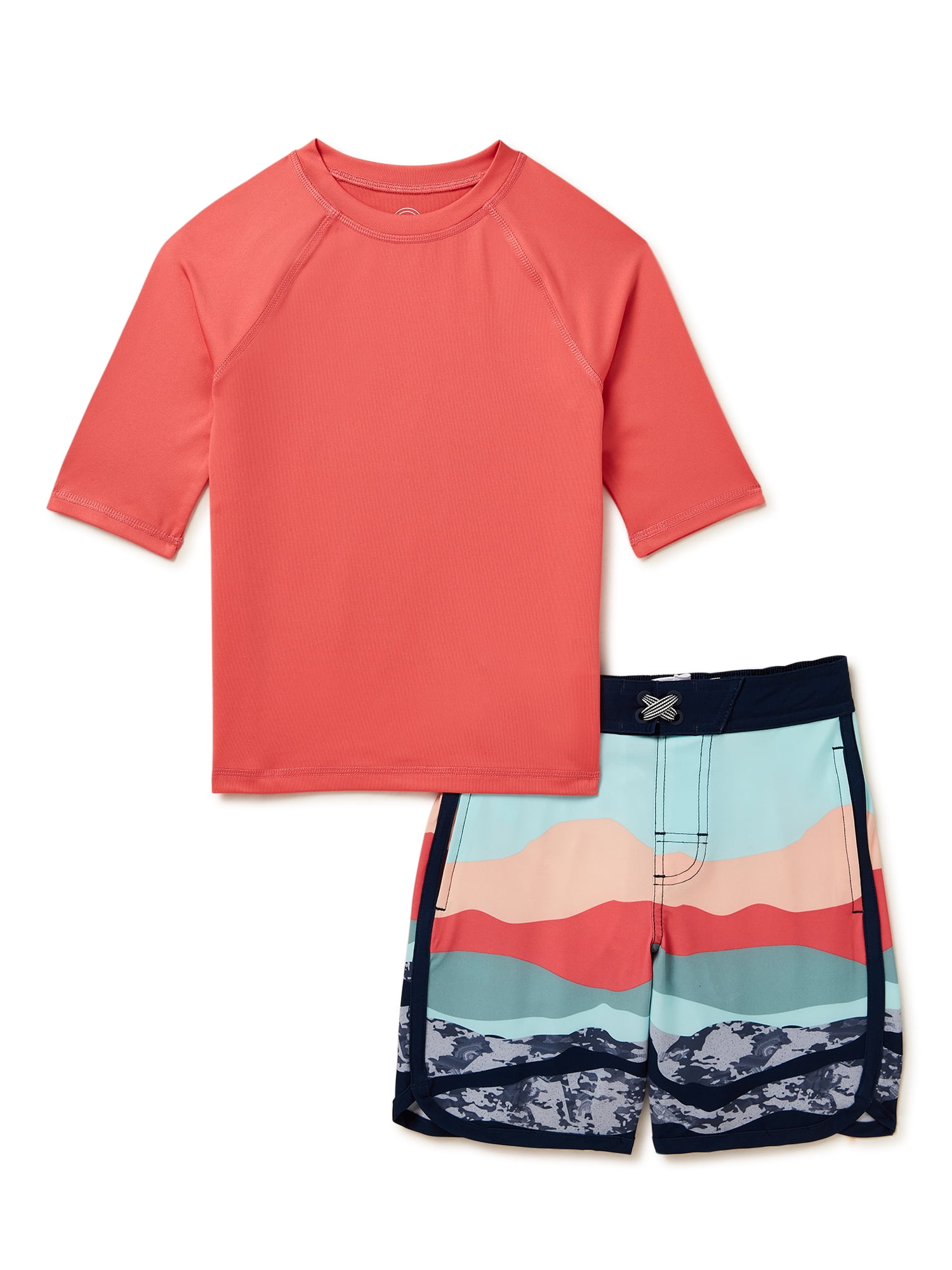 Wonder Nation Boys Quick Dry Rashguard and Swim Trunks Set, 2-Piece ...