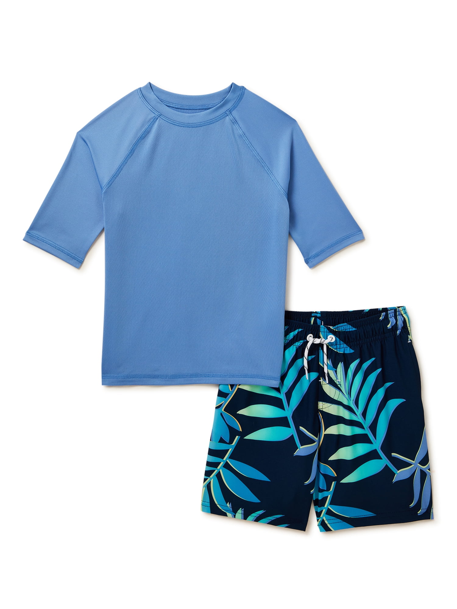 Wonder Nation Boys Quick Dry Rashguard and Swim Trunks Set, 2-Piece ...