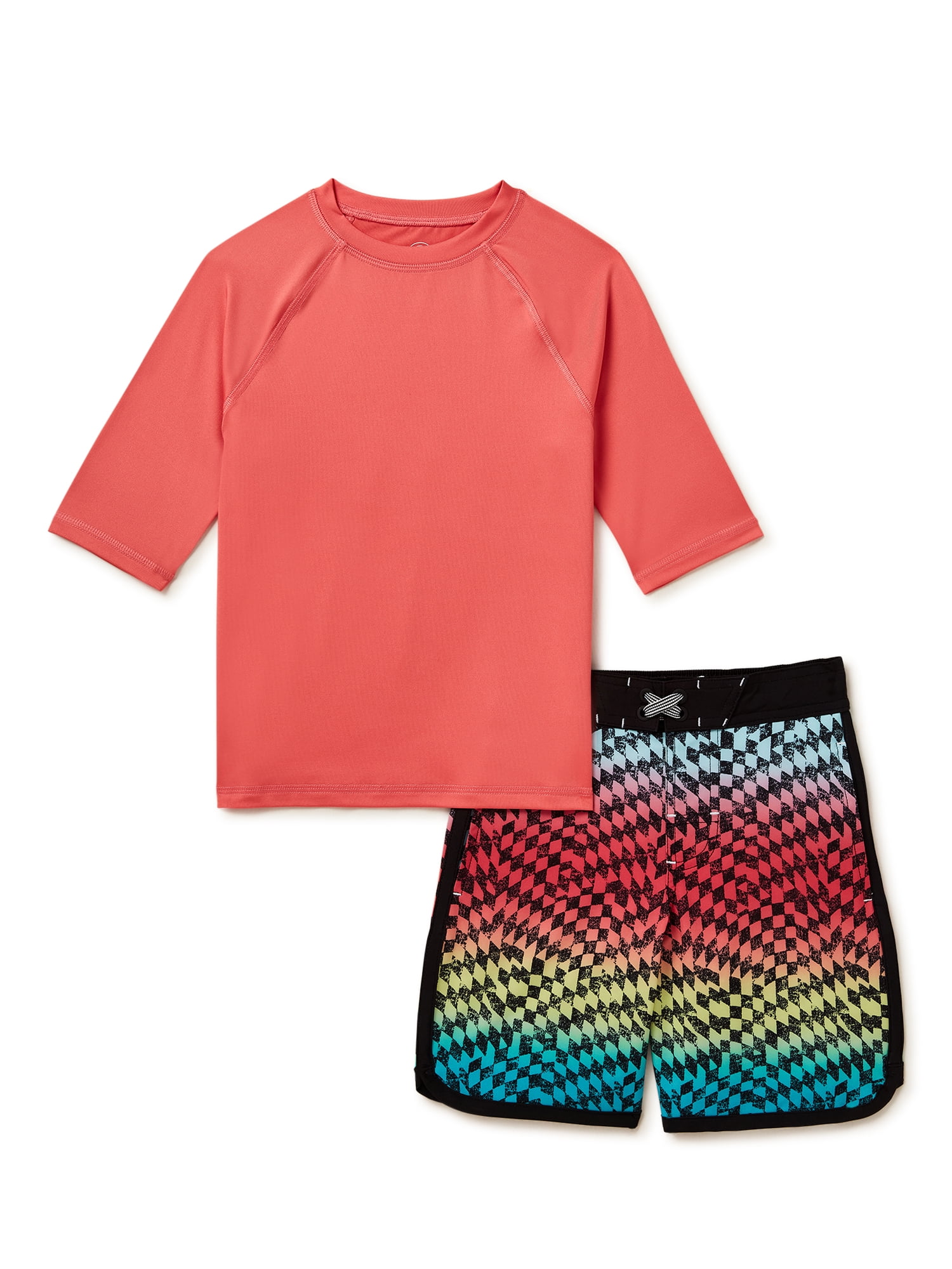 Wonder Nation Boys Quick Dry Rashguard and Swim Trunks Set, 2-Piece ...