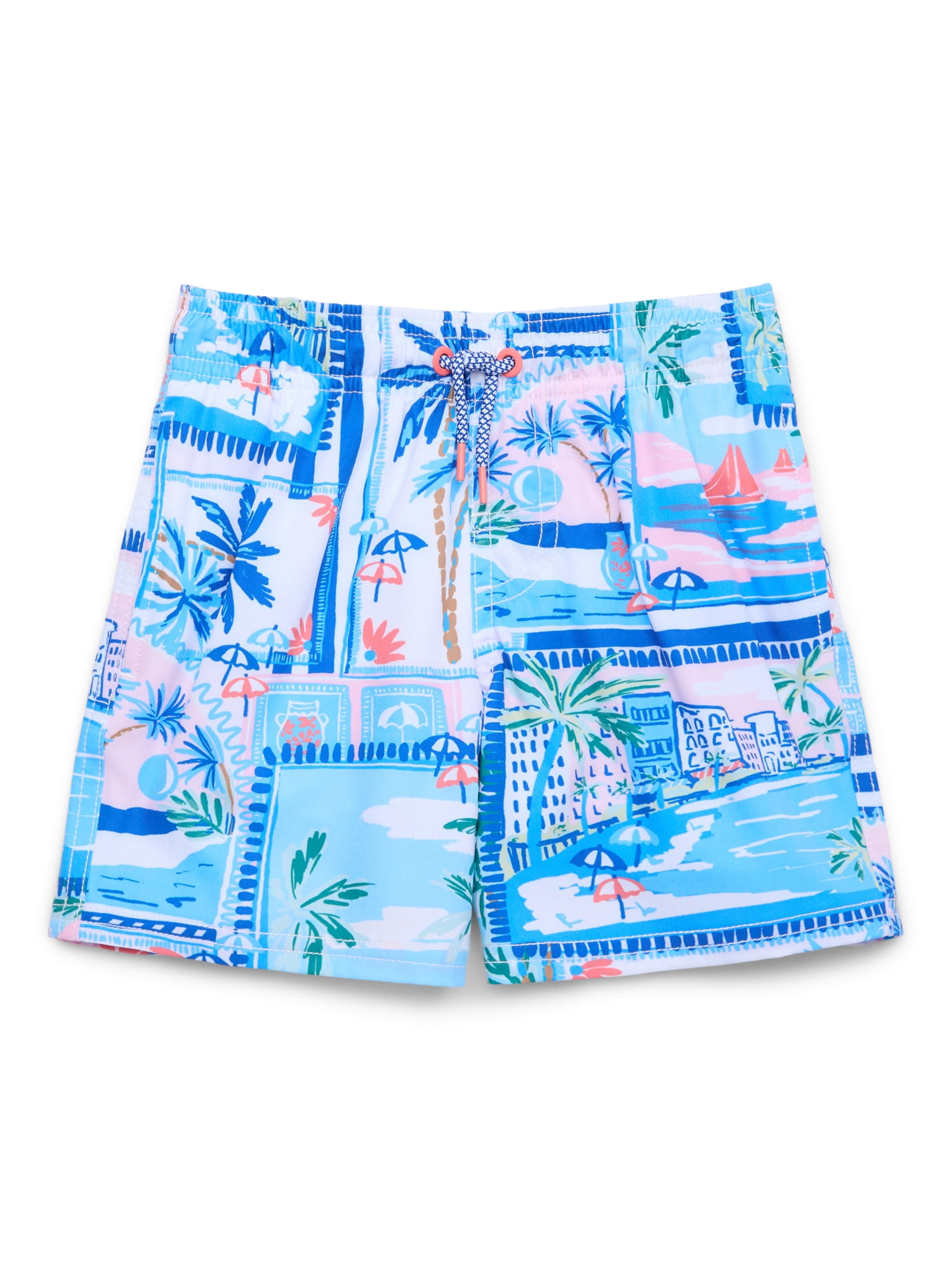Wonder Nation Boys Quick Dry Stretch Swim Trunks with UPF 50+, Sizes 4 ...