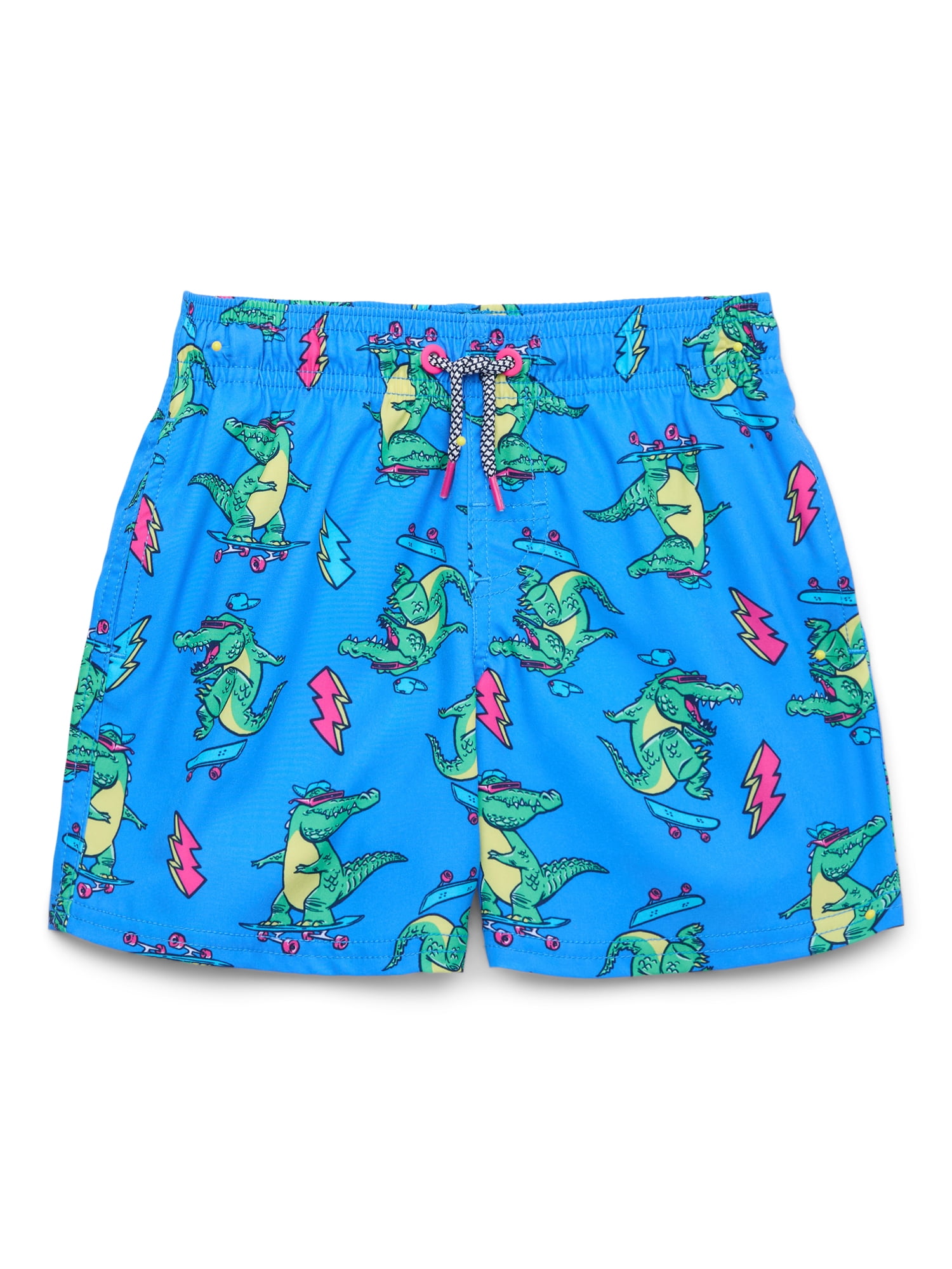 Wonder Nation Boys Quick Dry Stretch Swim Trunks with UPF 50+, Sizes 4 ...