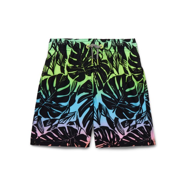 Wonder Nation Boys Quick Dry Swim Trunks with UPF 50+, Sizes 4-18 ...