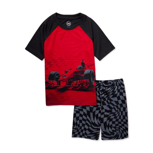 Wonder Nation Boys Race Car Short Sleeve and Shorts 2-Piece Sleep Set ...