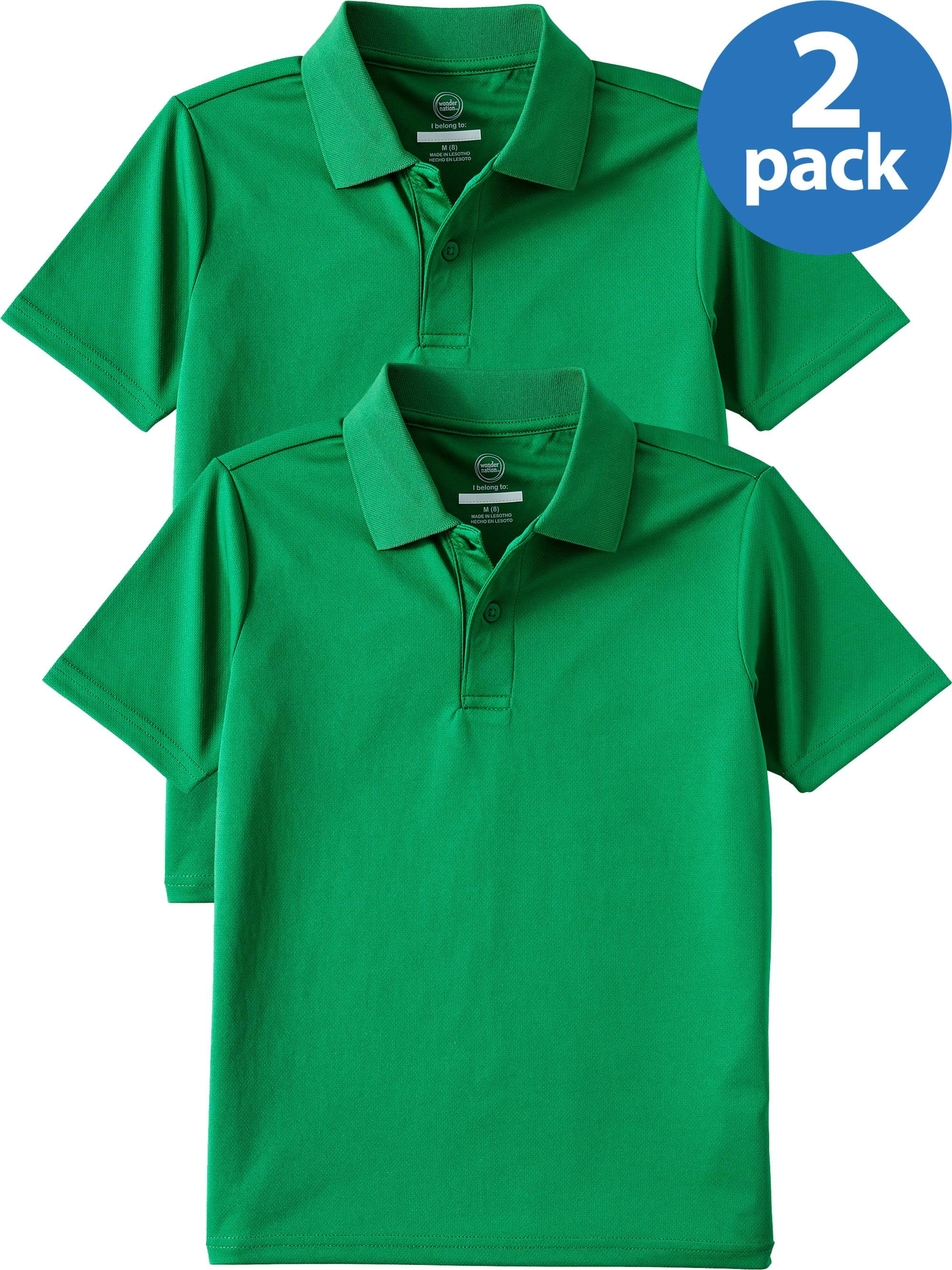 Wonder Nation Boys School Uniform Short Sleeve Performance Polo Shirt ...