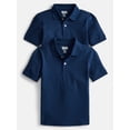 Wonder Nation Boys School Uniform Short Sleeve Pique Polo Shirt, 2-Pack ...