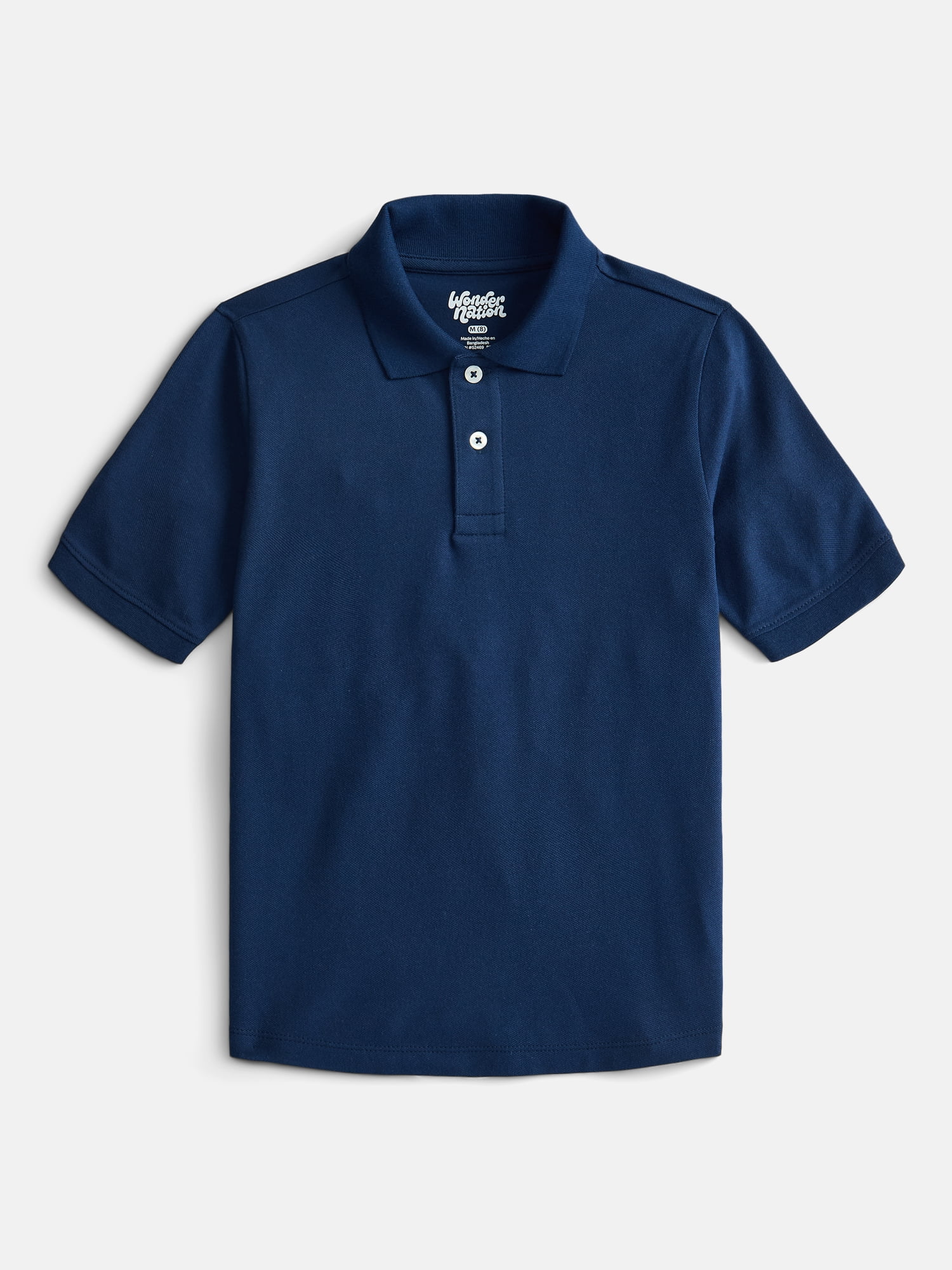 Wonder Nation Boys School Uniform Pique Polo Shirt with Short Sleeves ...