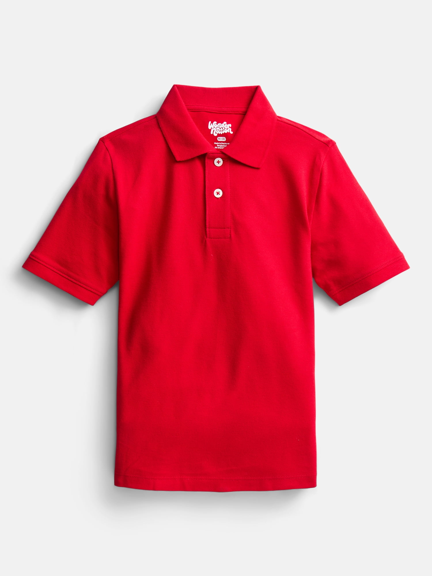 Wonder Nation Boys School Uniform Pique Polo Shirt with Short Sleeves ...