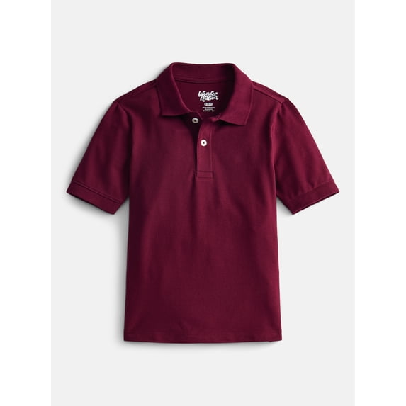 Wonder Nation Boys School Uniform Pique Polo Shirt with Short Sleeves ...