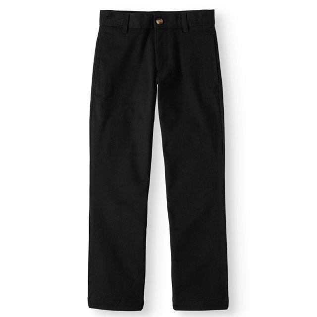 Wonder Nation Boys' School Uniform Stretch Chino Pants, Sizes 4-18 ...