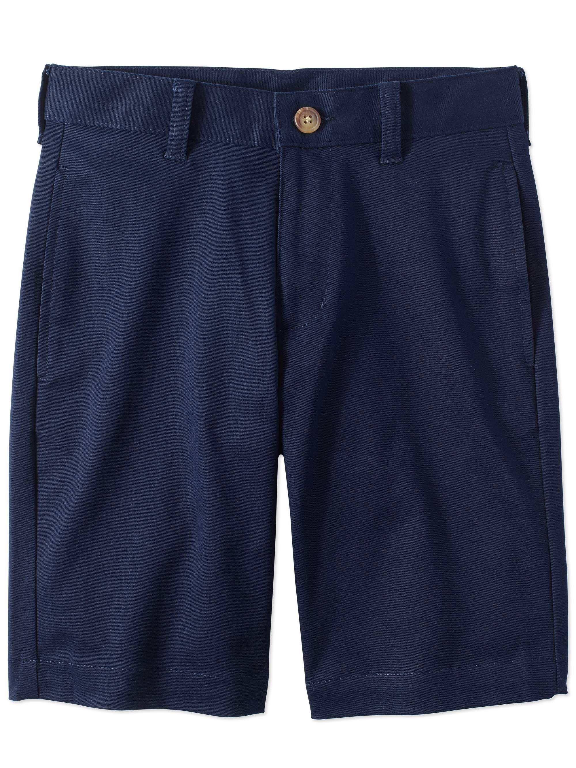 Wonder Nation Boys School Uniform Super Soft Flat Front Shorts, Sizes 4 ...
