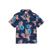 Hawaiian Shirts 41B Boys Christmas Santa Beach Aloha Party Camp Black S ...