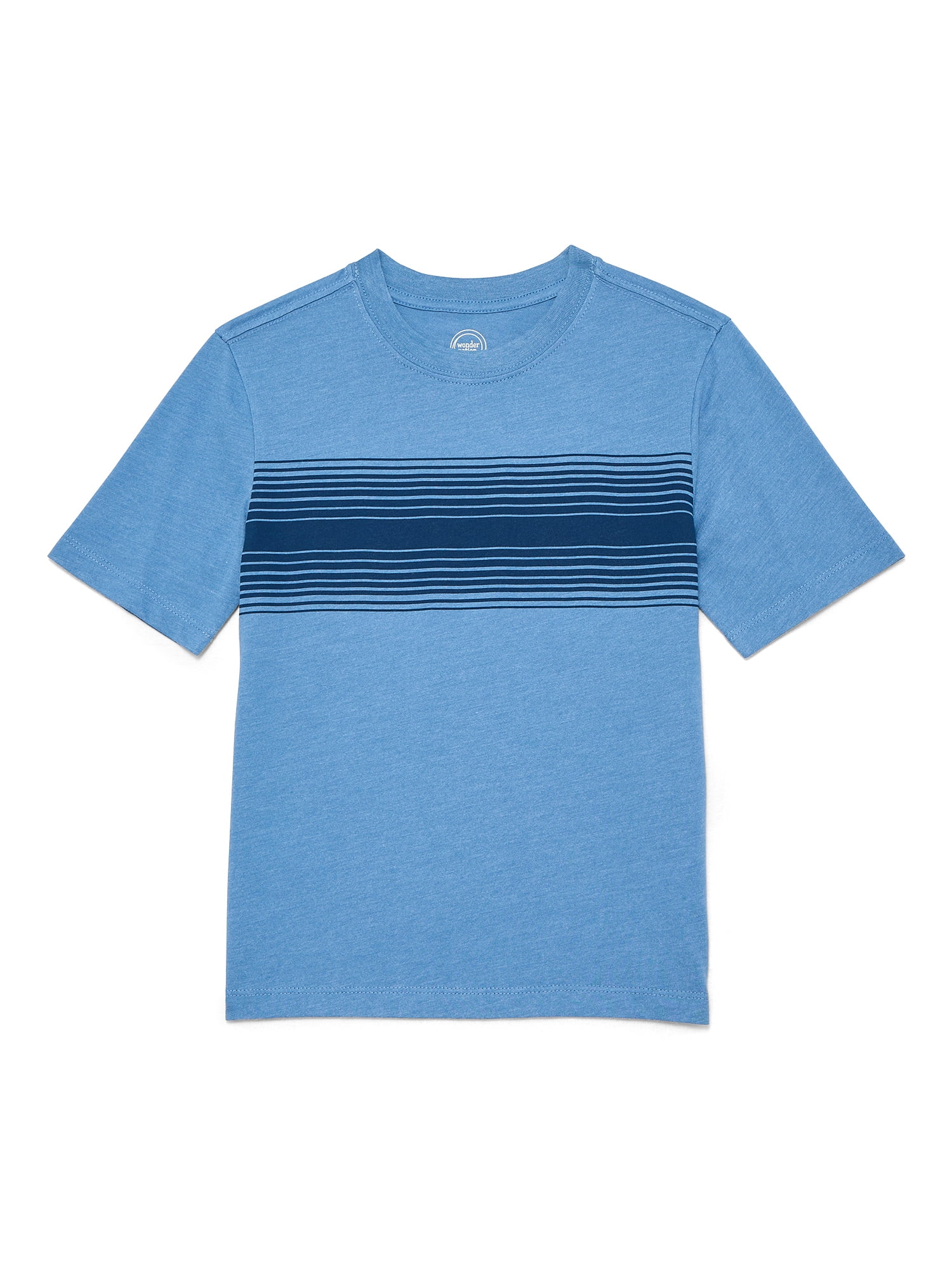 Wonder Nation Little and Big Boys Chest Stripe Tee with Short Sleeves ...
