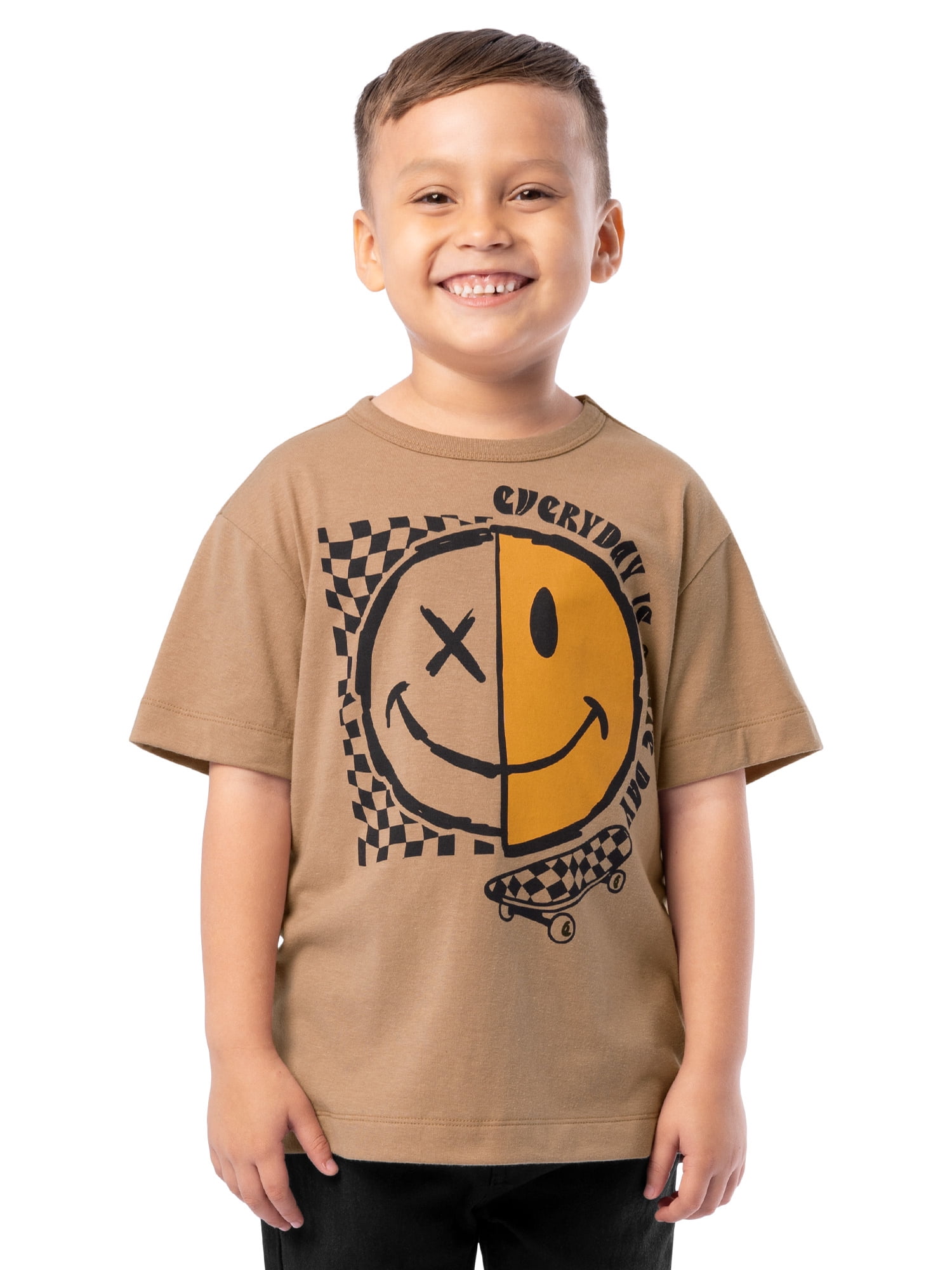 Wonder Nation Boys Short Sleeve Elevated Graphic T-Shirt, Sizes 4-18 ...