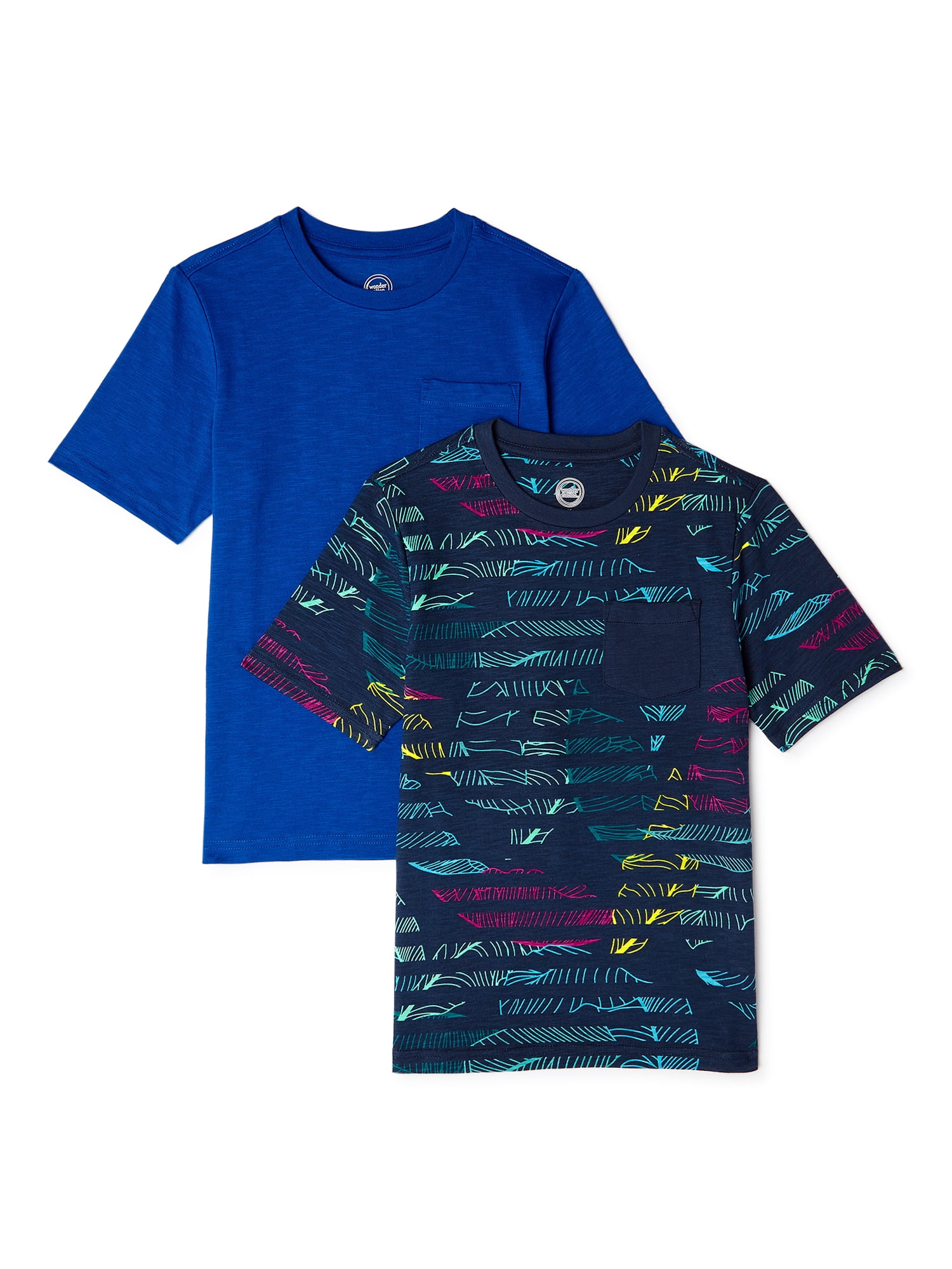 Wonder Nation Boys' Short Sleeve Elevated T-Shirts, 2-Pack, Sizes 4-18 ...