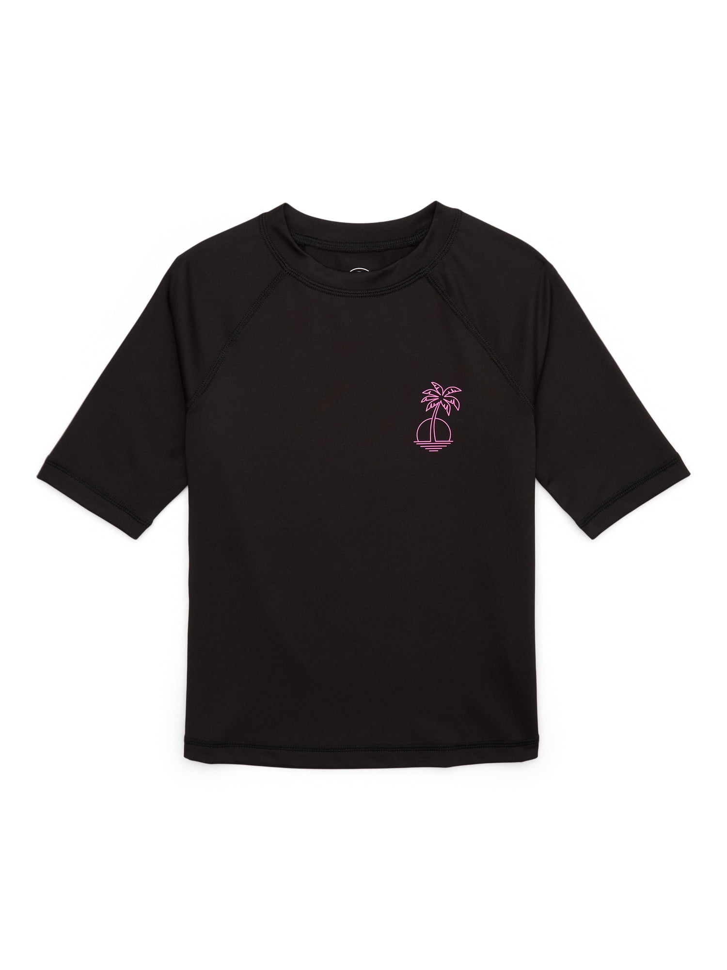 Wonder Nation Boys Short Sleeve Graphic Swim Rash Guard with UPF50 ...