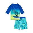 Wonder Nation Boys' Short Sleeve Rash Guard and Swim Trunks Set, 2 ...