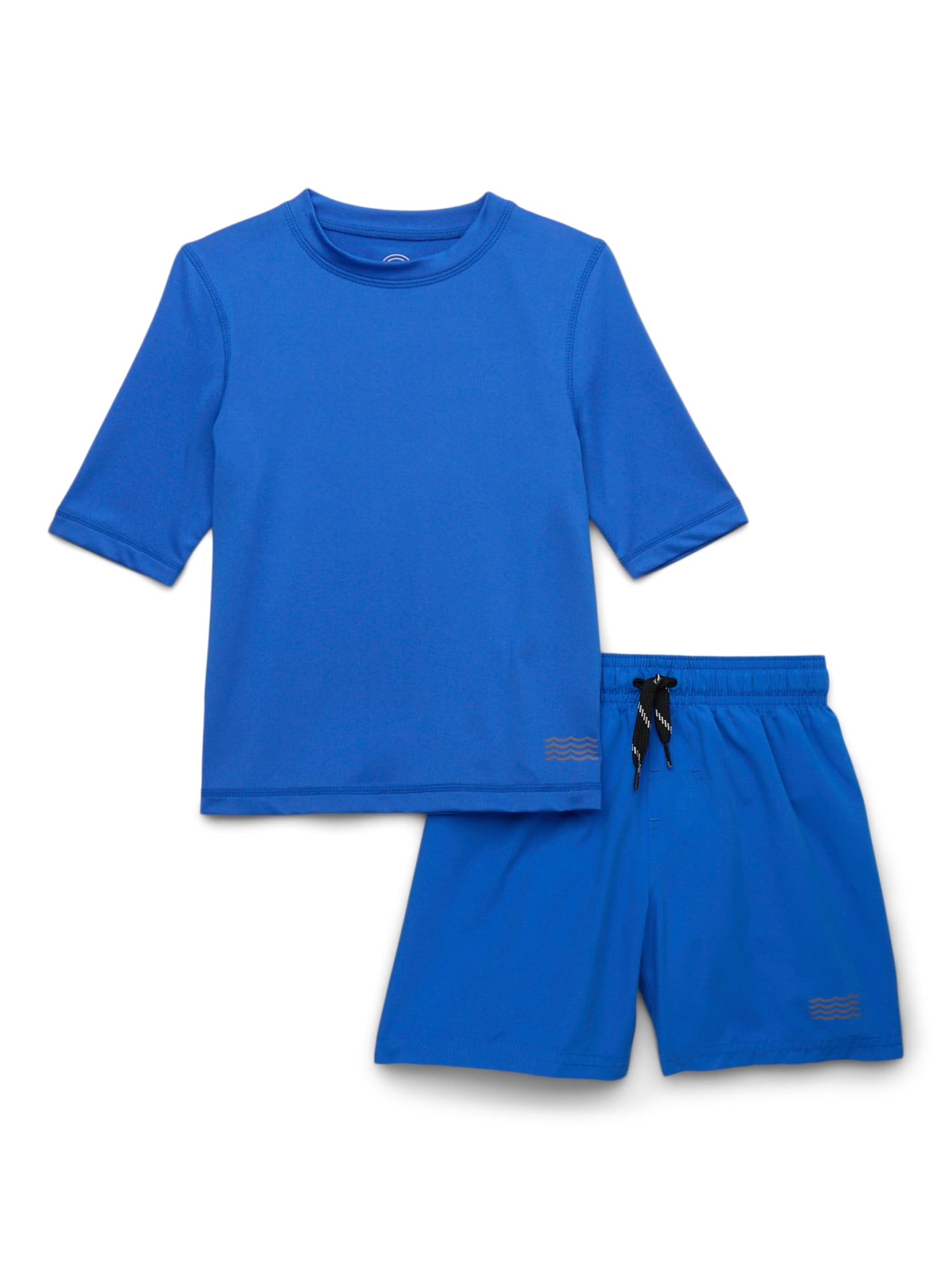 Wonder Nation Boys Short Sleeve Rashguard and Swim Trunks Set, 2-Piece ...